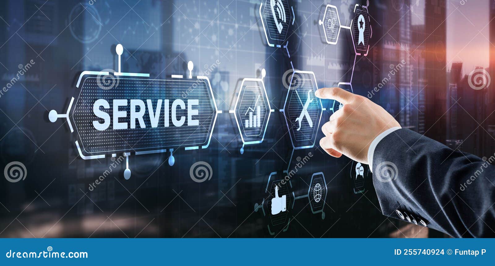 Technical Service Business Technology Internet Concept. 3D Icons Stock ...