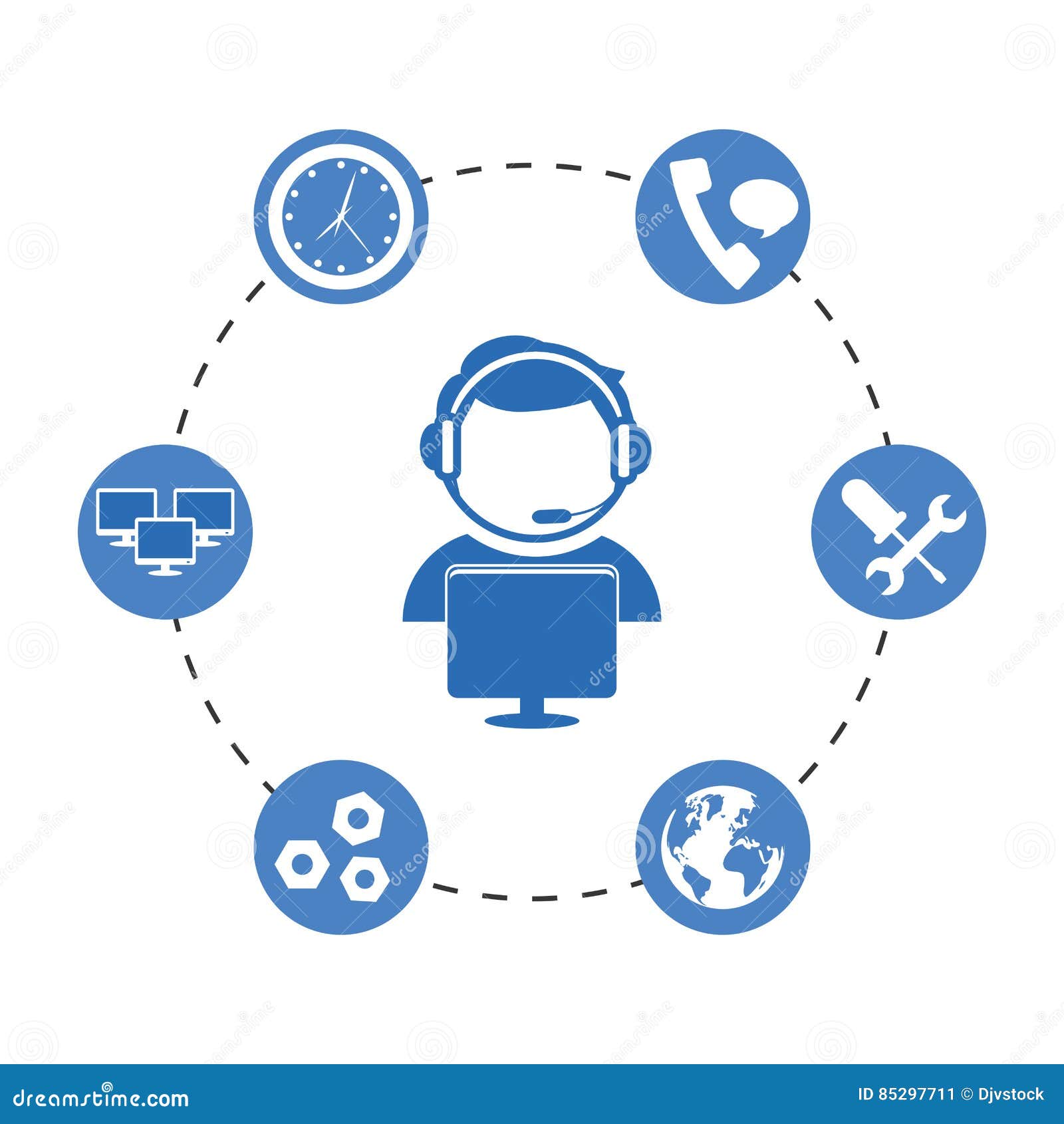 Technical Service and Call Center Icon Stock Illustration ...