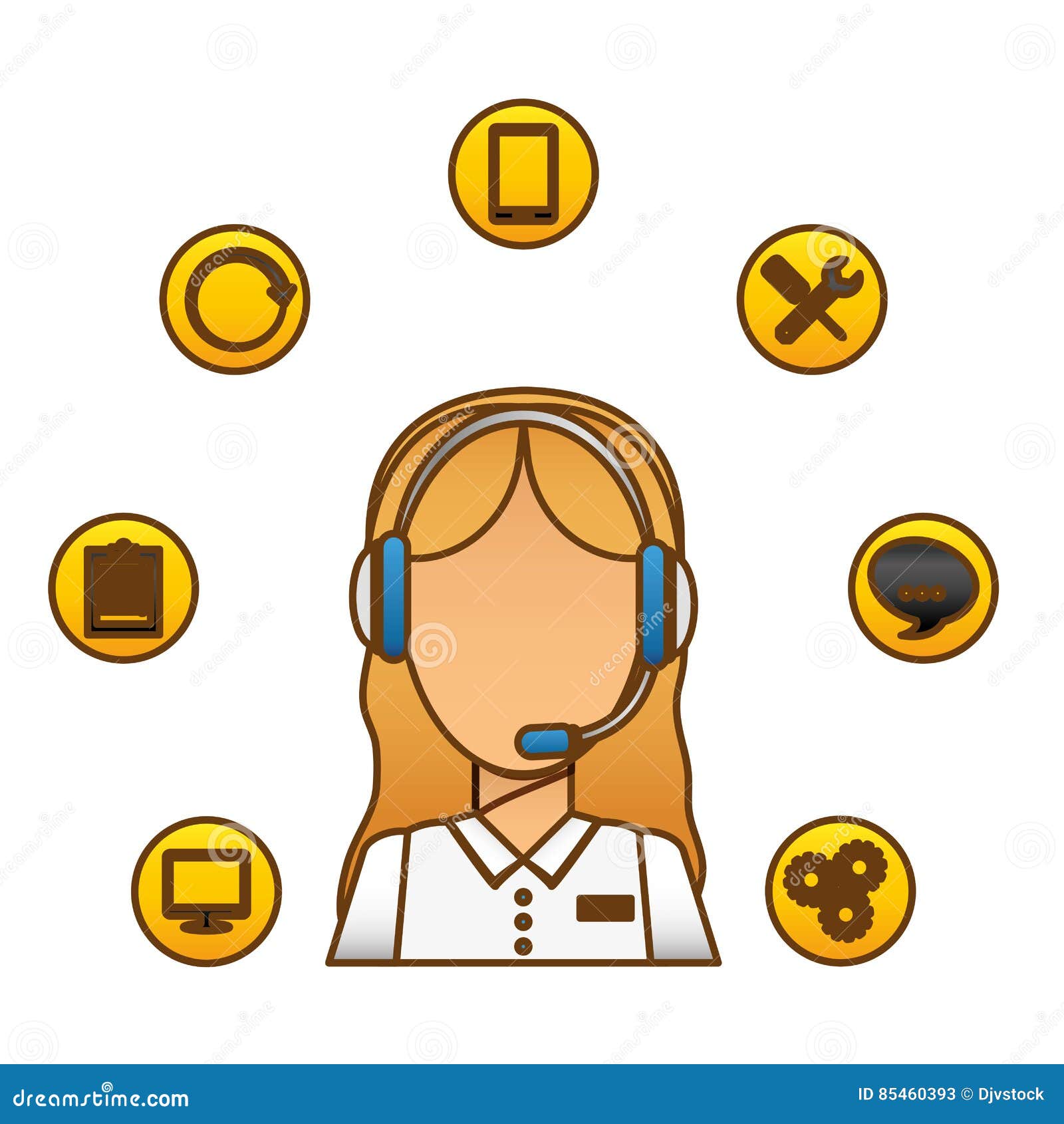 Technical Service and Call Center Icon Stock Illustration ...