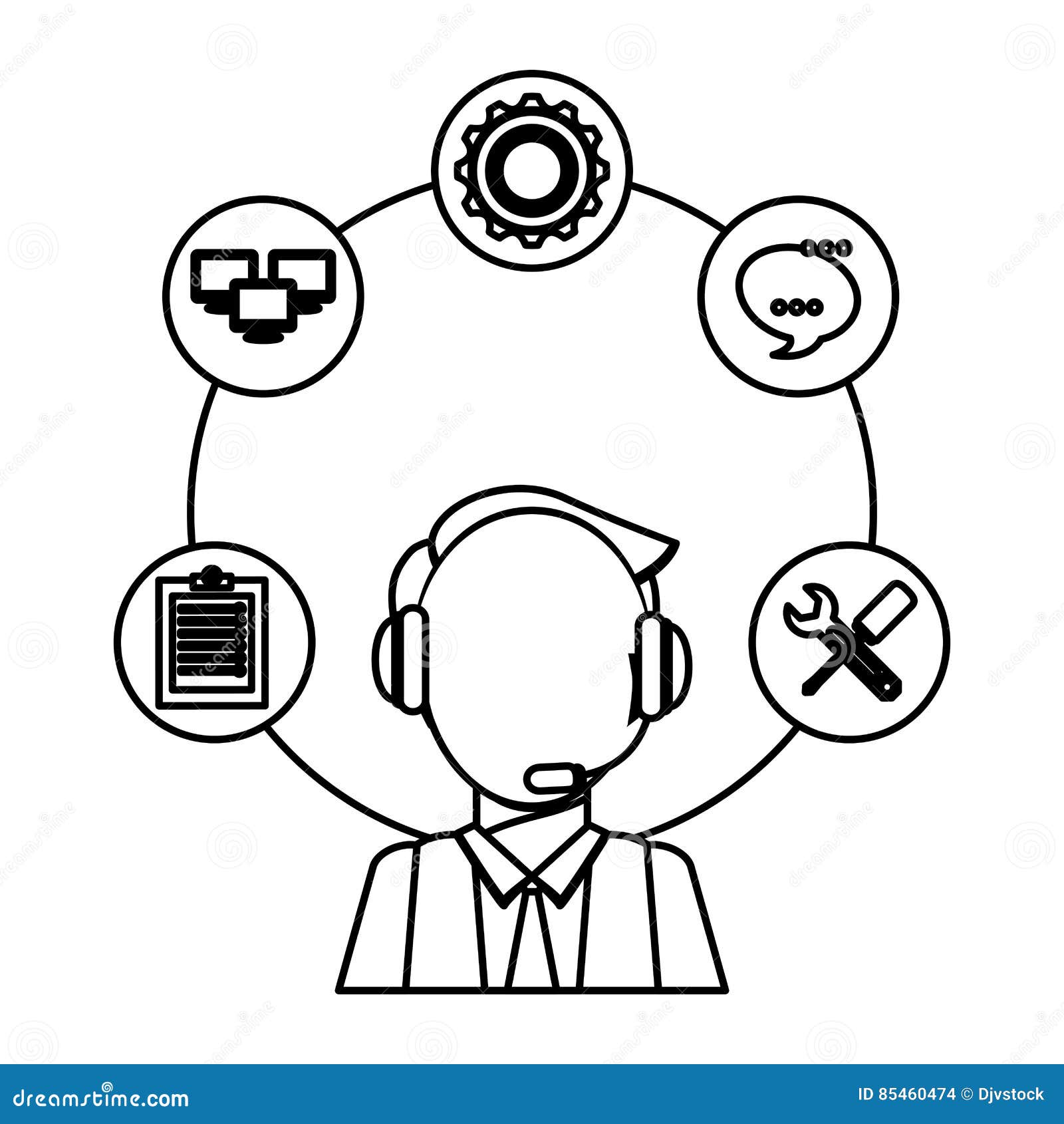 Technical Service and Call Center Icon Stock Illustration ...