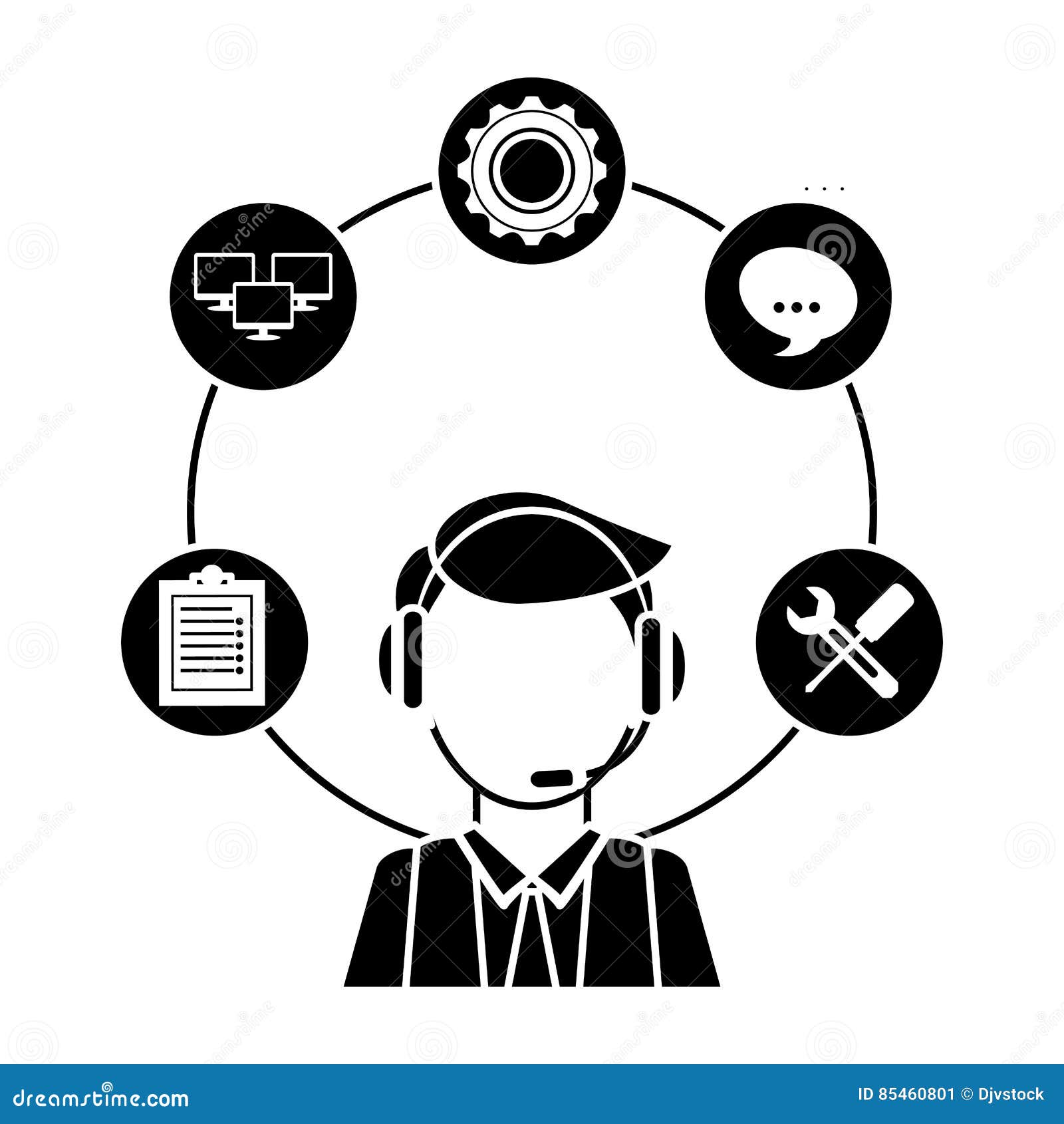 Technical Service and Call Center Icon Stock Illustration ...