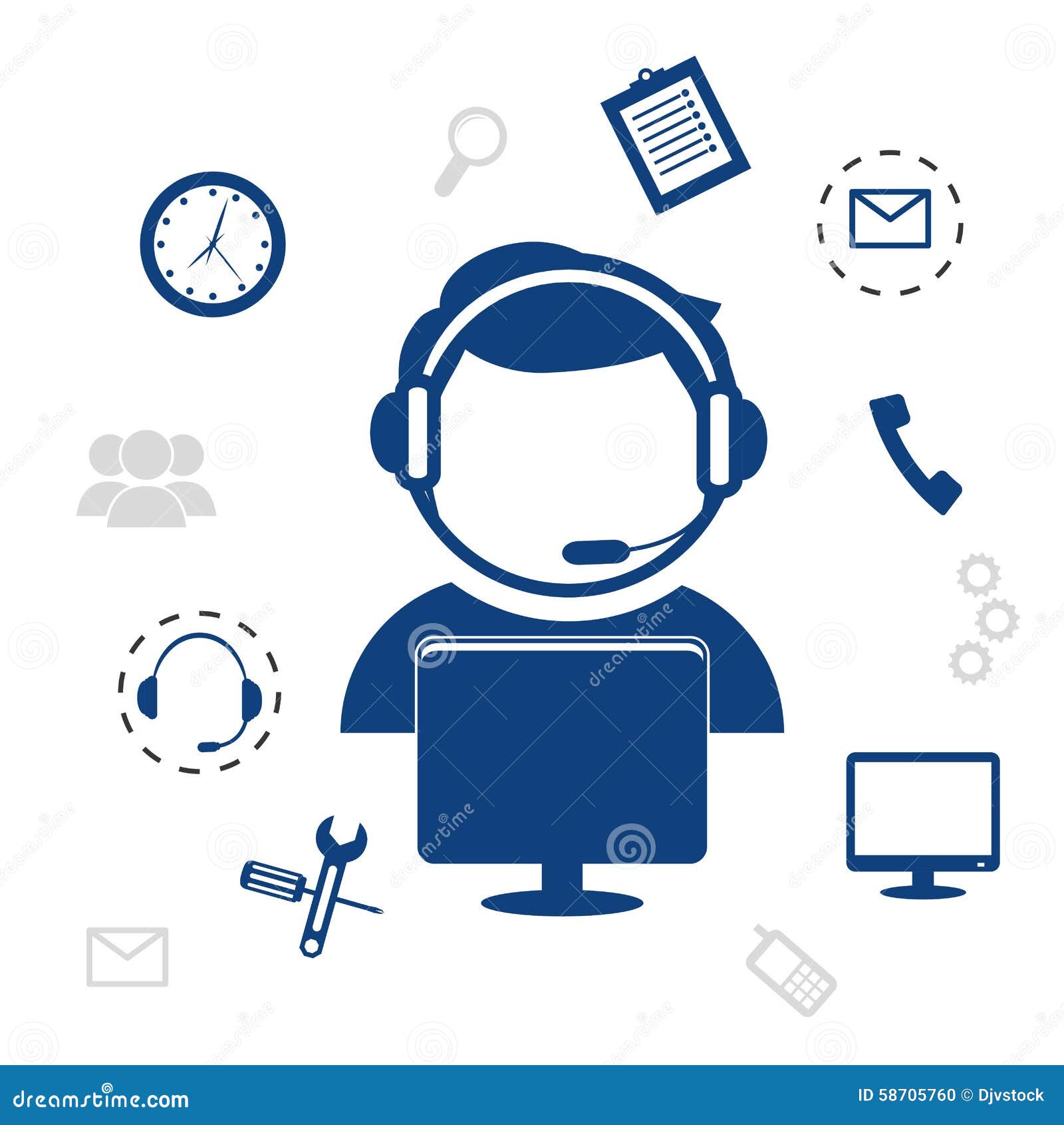 Technical service design. stock vector. Illustration of email - 58705760