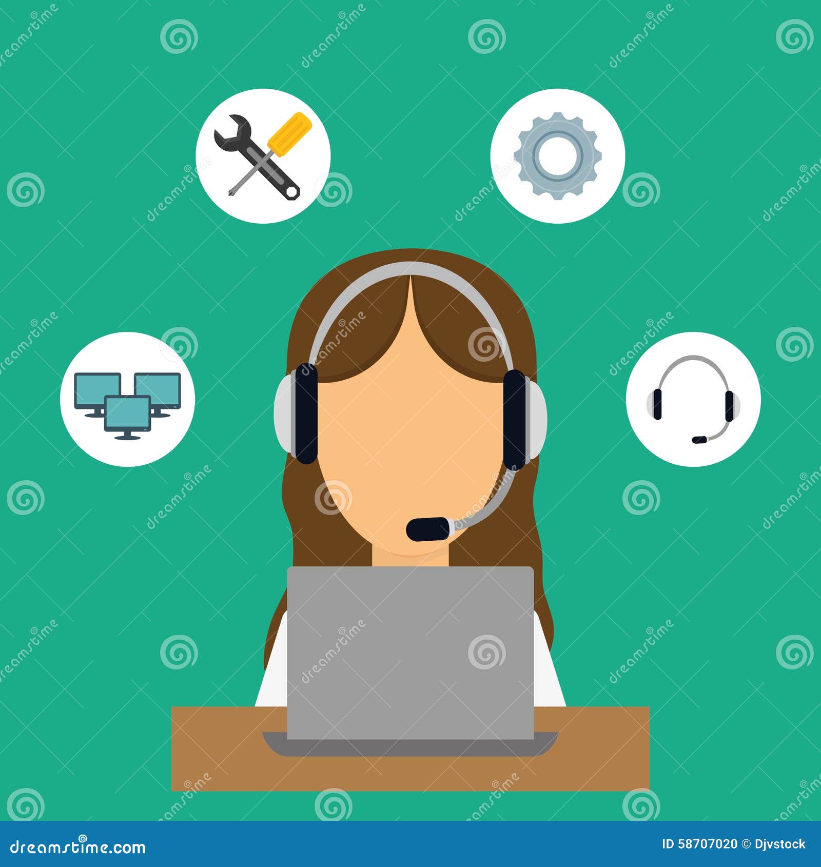 Technical service design. stock vector. Illustration of operator - 58707020