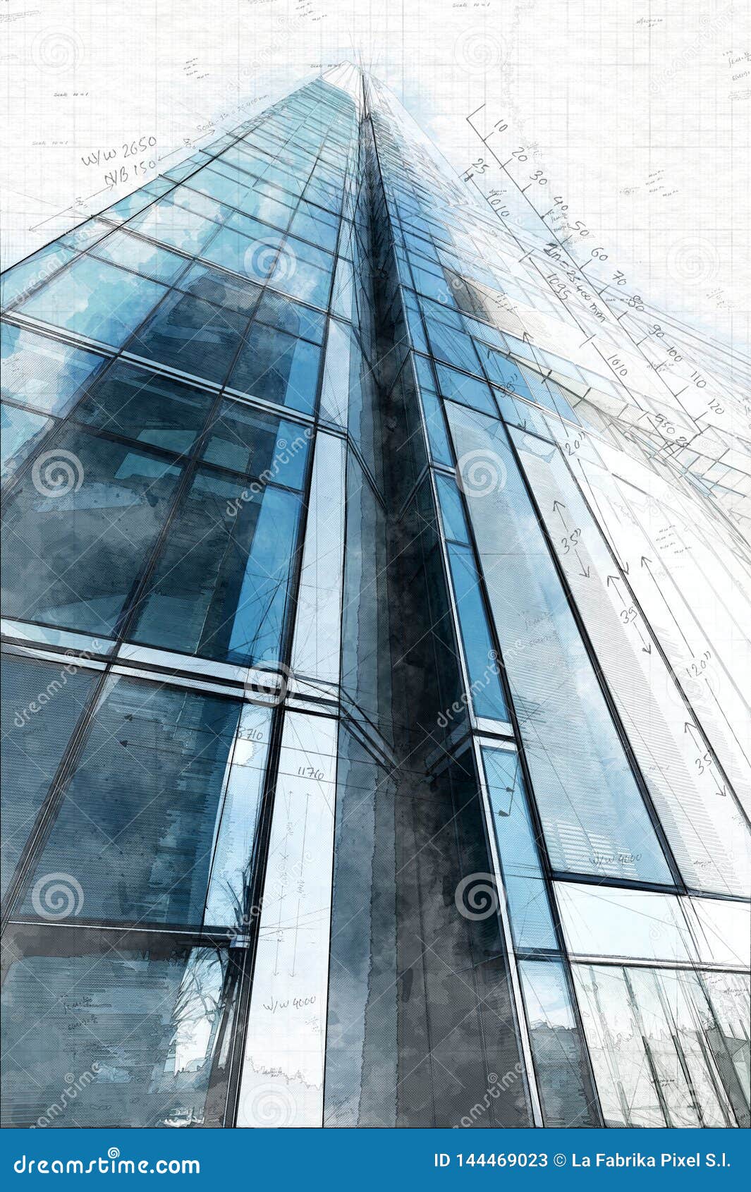 Technical sketch of tower stock image. Image of tower - 144469023