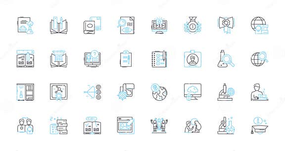 Technical Skills Linear Icons Set. Coding, Engineering, Programming, Development, Designing ...