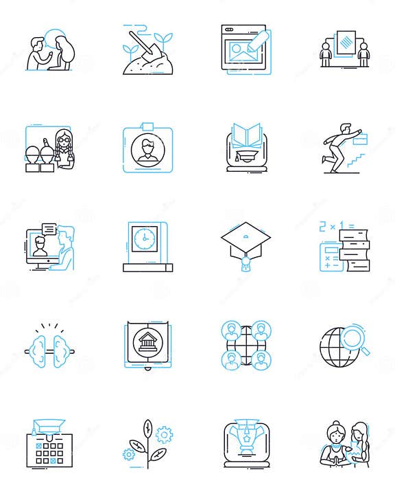 Technical Skills Linear Icons Set. Coding, Engineering, Programming ...