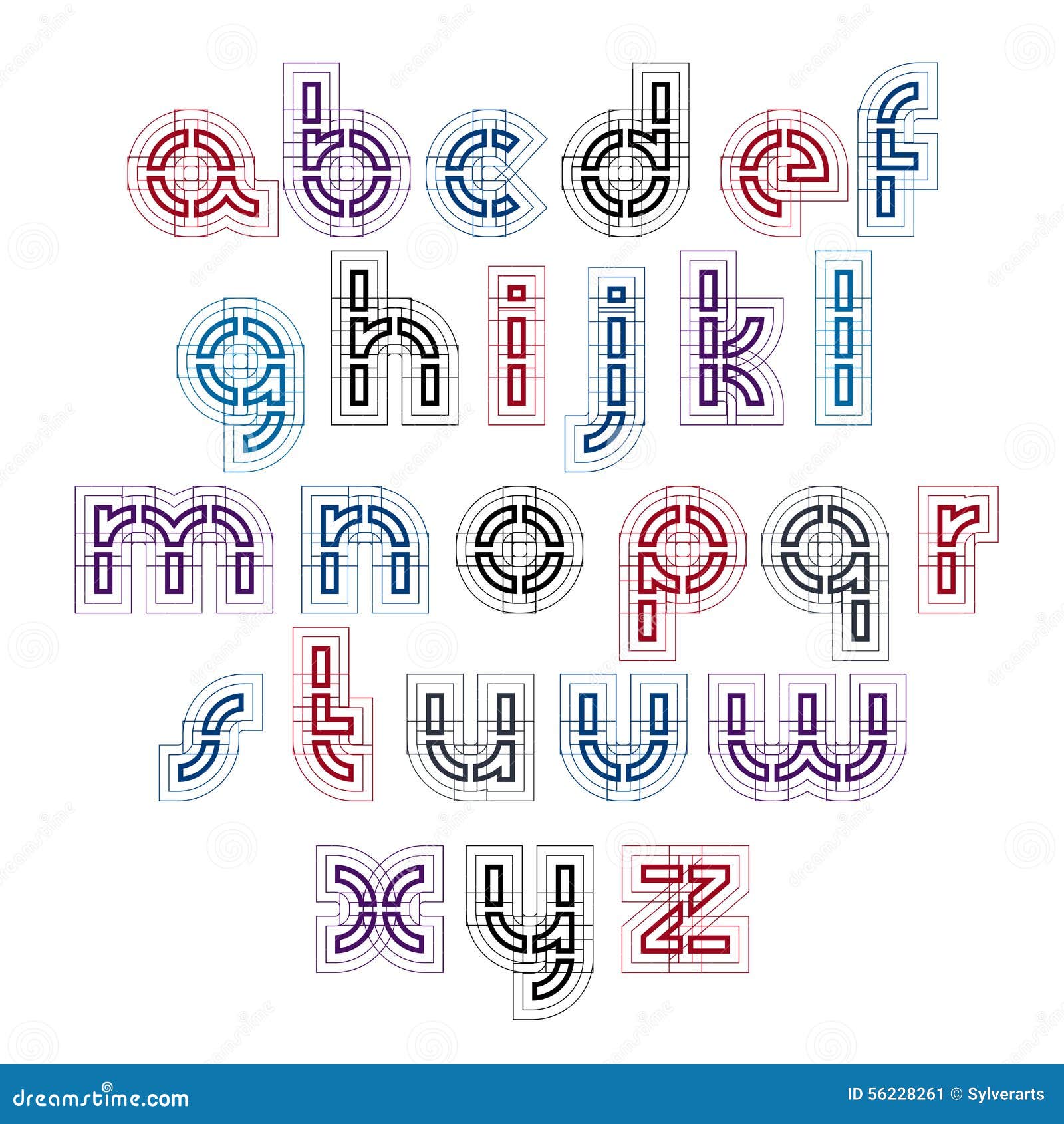 Technical Small Characters Created From Sections, Light Industrial ...