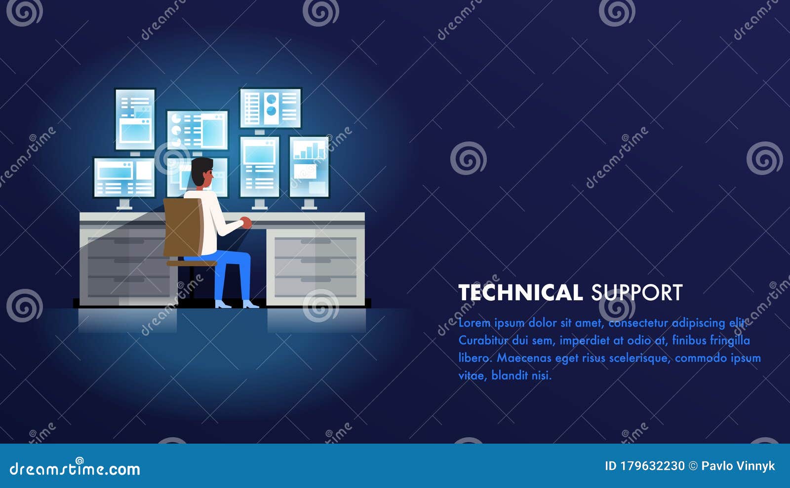 Technical Support Administrator. Man Character Stock Illustration ...