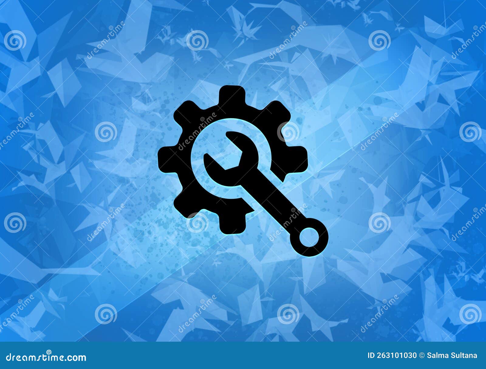Technical Support Aesthetic Abstract Icon on Blue Background Stock ...