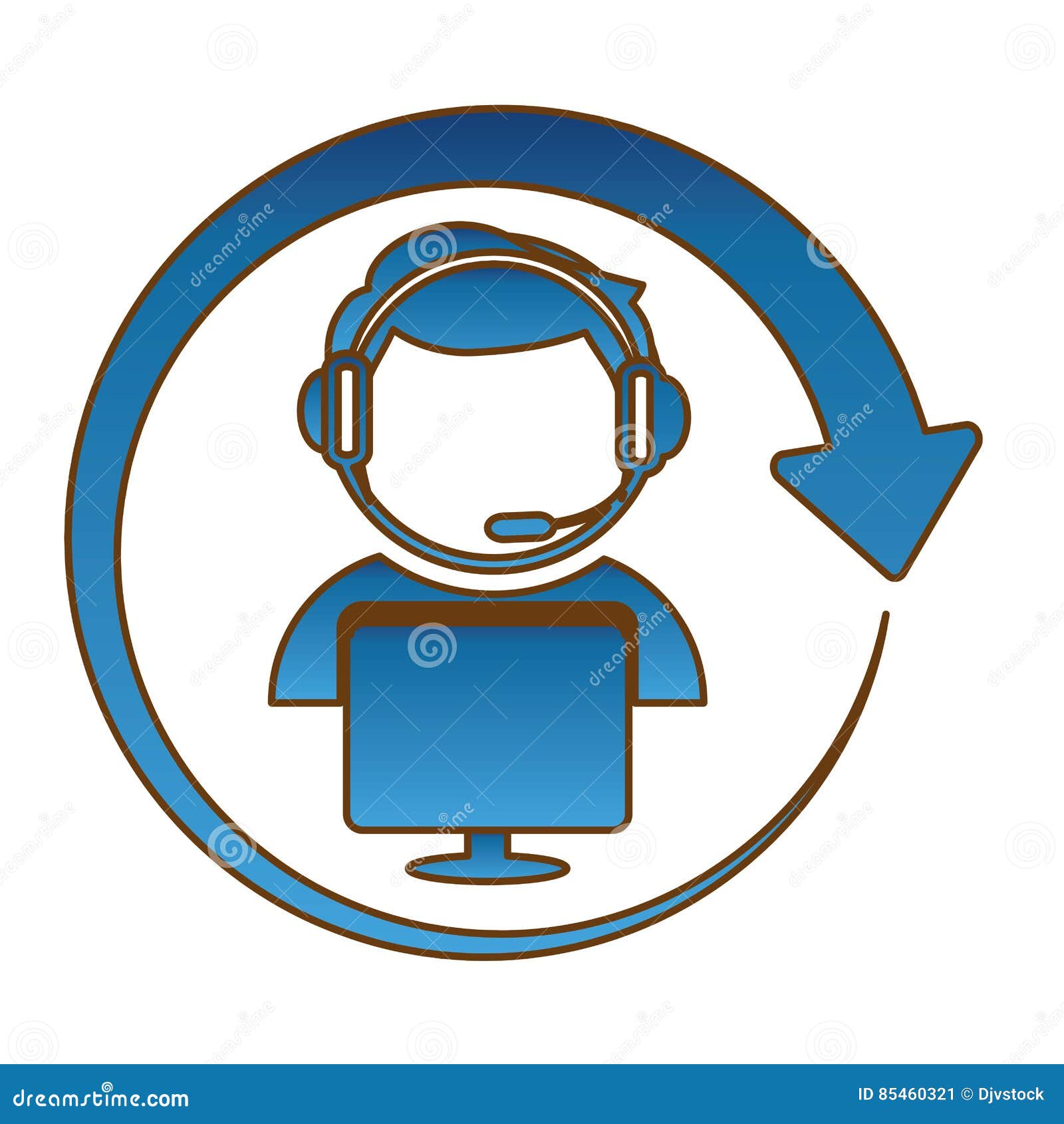 Technical Support Assistant Icon Stock Illustration - Illustration of ...
