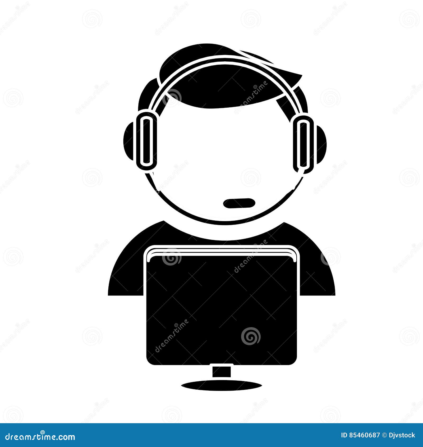 Technical Support Assistant Icon Stock Illustration - Illustration of ...
