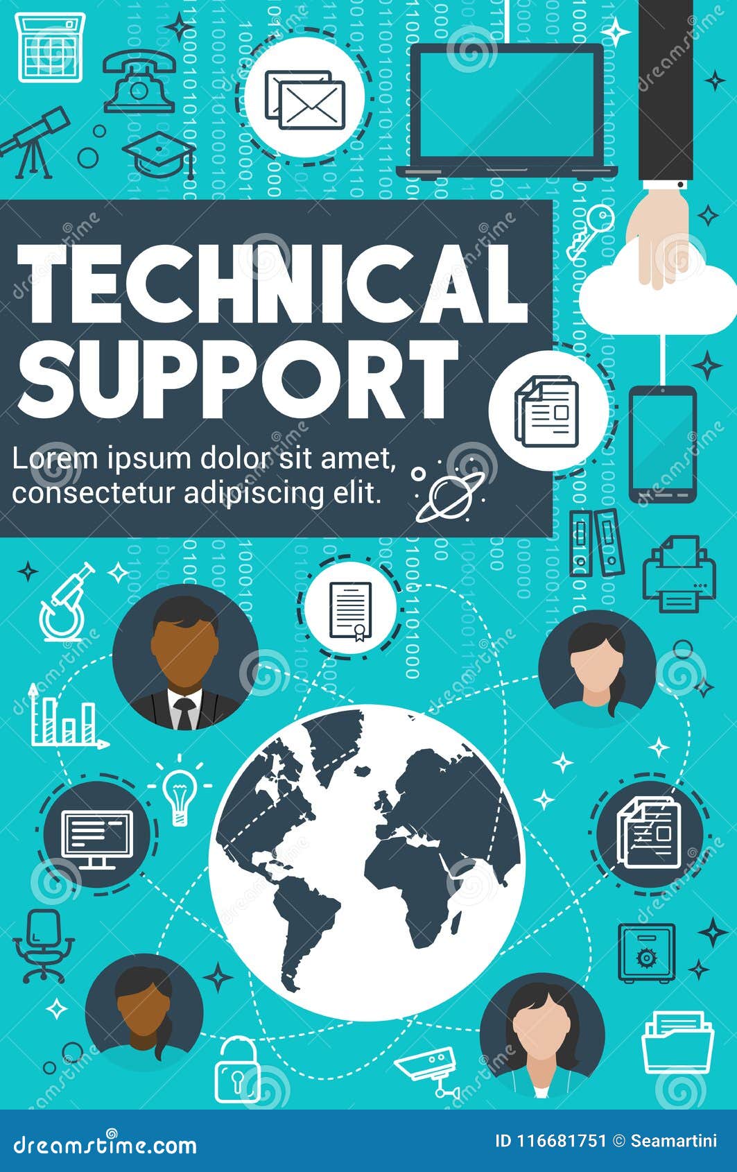 Technical Support and Customer Service Banner Stock Vector ...