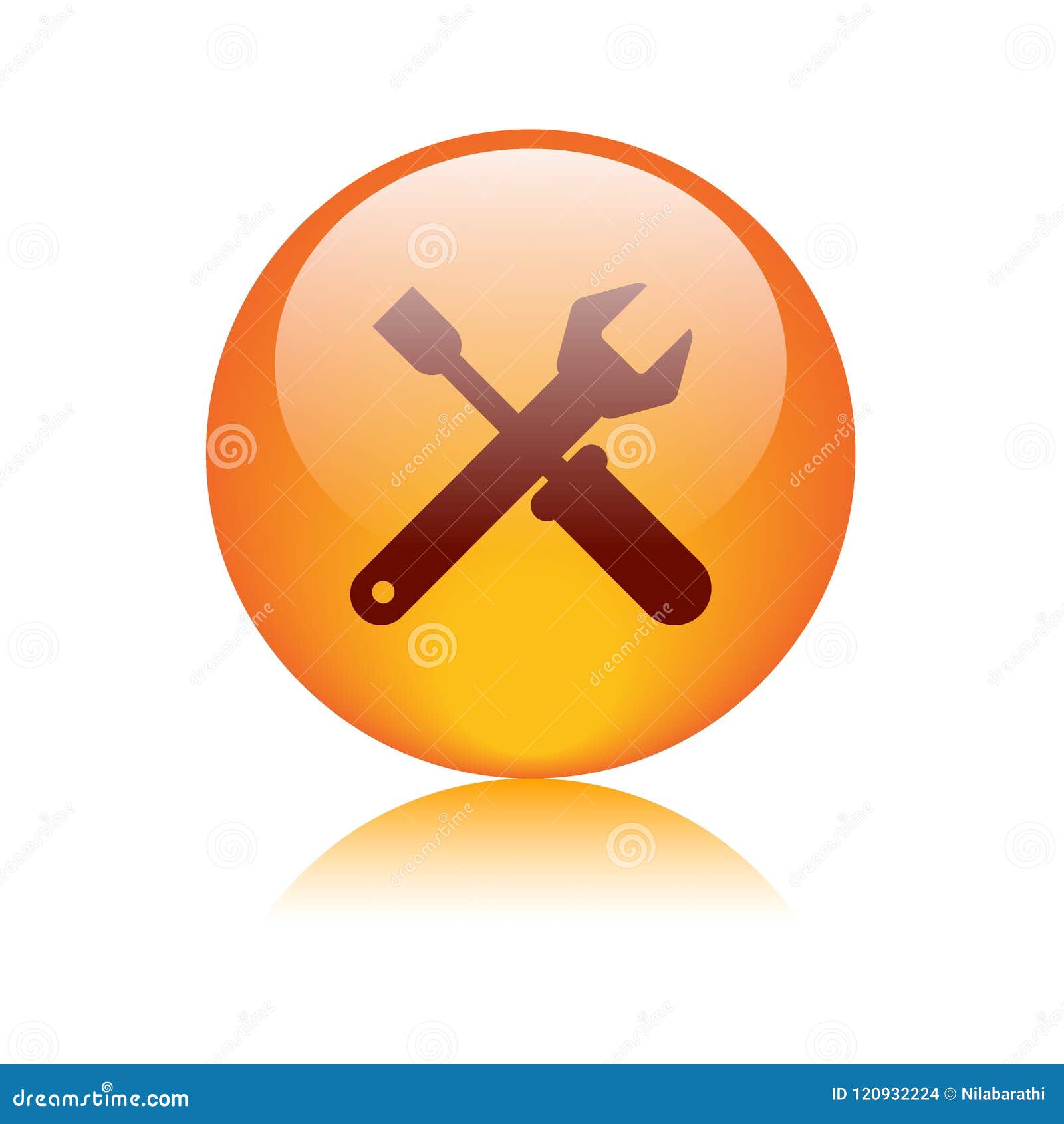 Technical Support Button Orange Stock Illustration - Illustration of ...