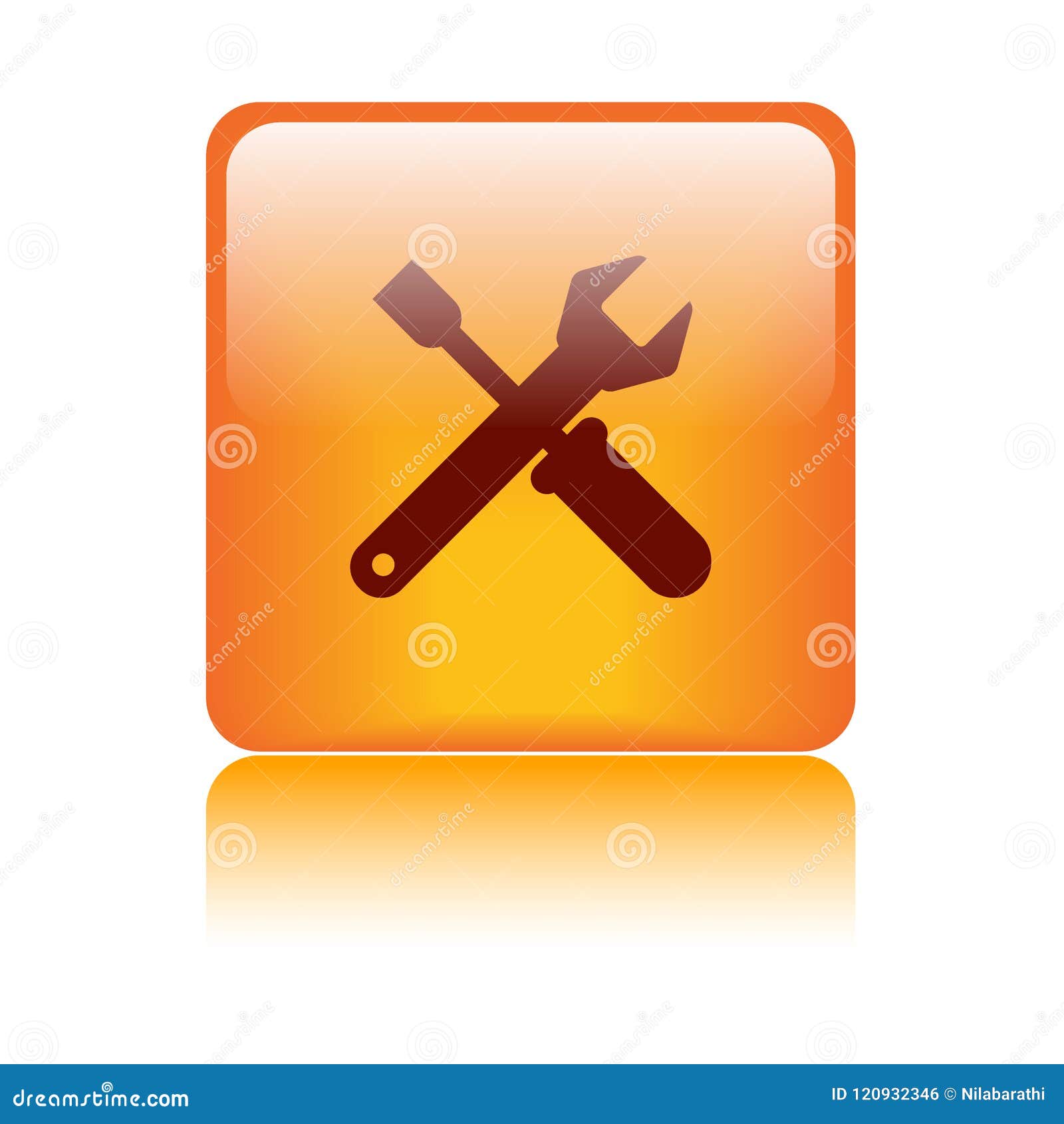 Technical Support Button Orange Stock Illustration - Illustration of ...