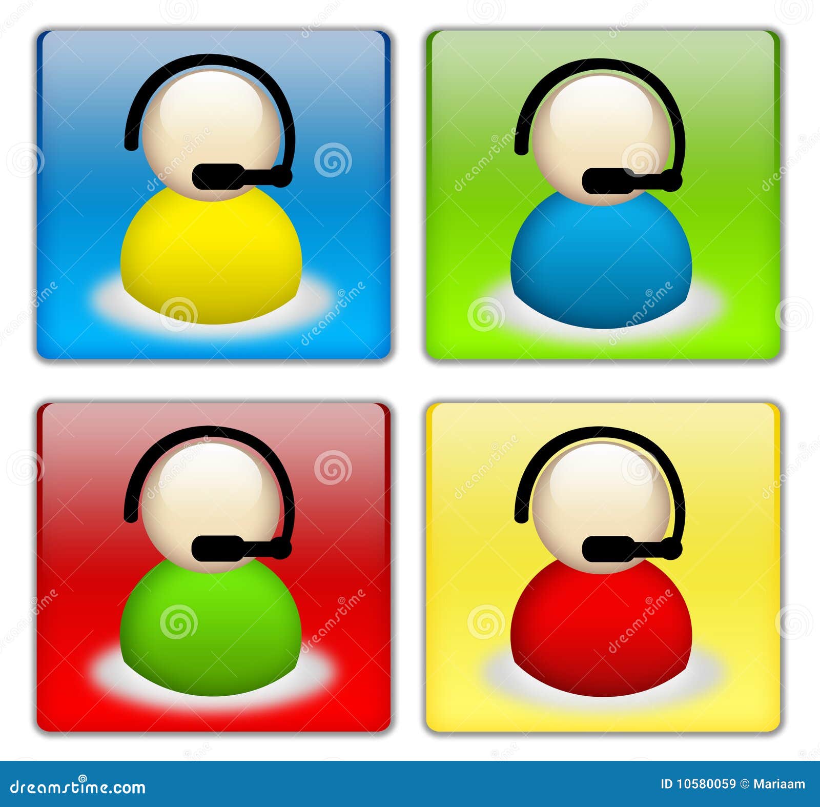 Technical Support Button Set Stock Illustration - Illustration of ...