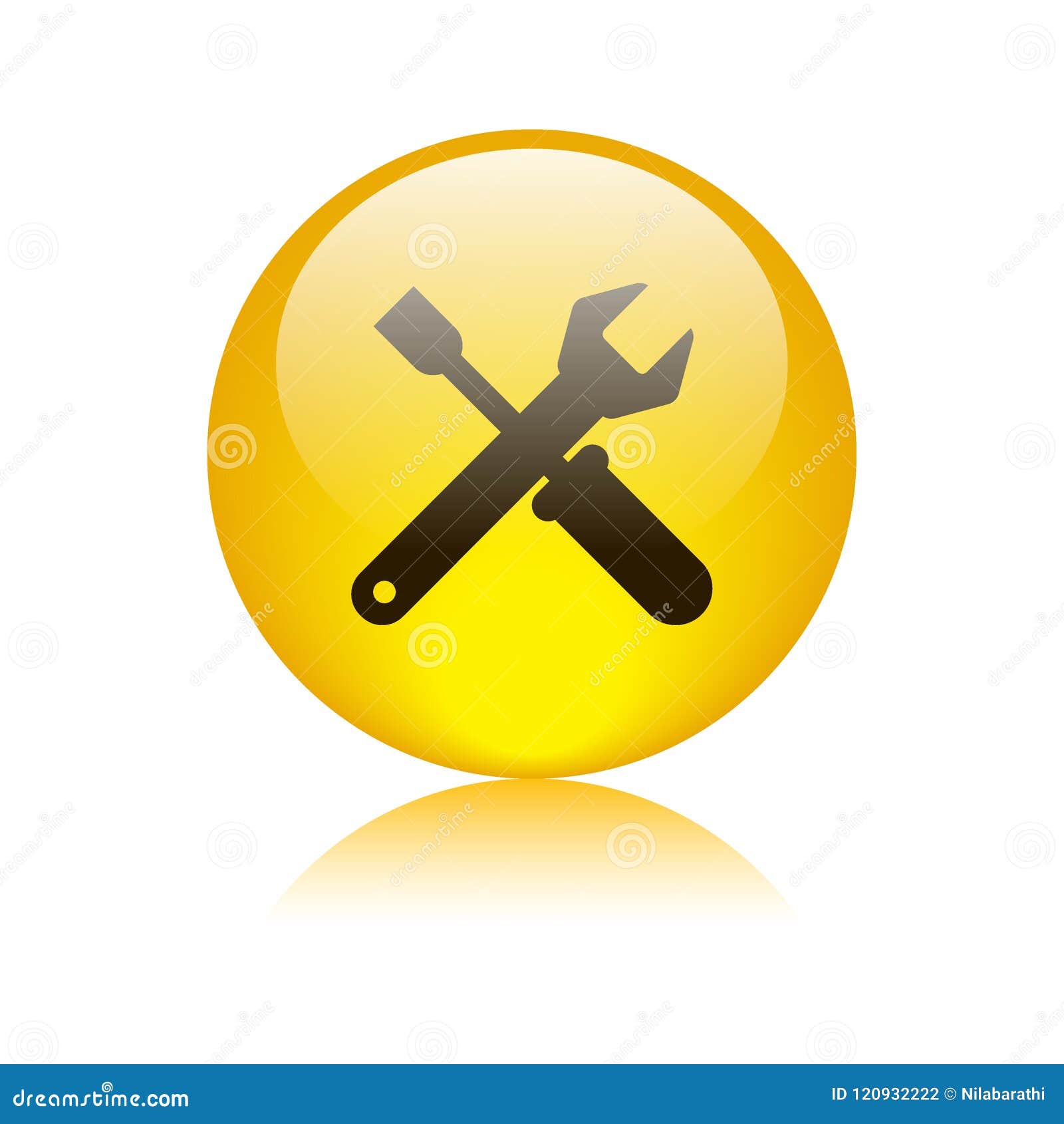 Technical Support Button Yellow Stock Illustration - Illustration of ...