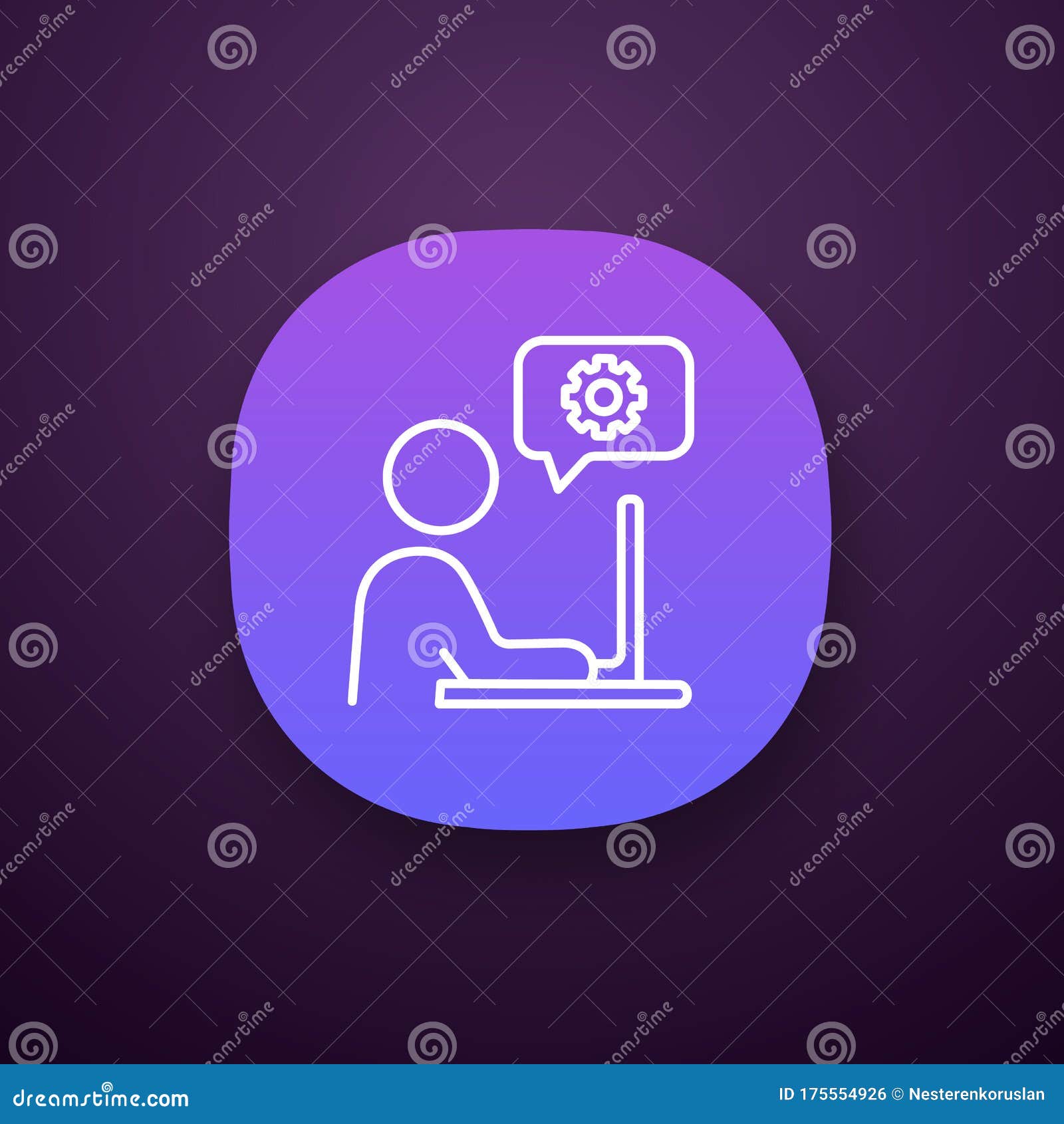 Technical Support Chat App Icon Stock Vector - Illustration of ...