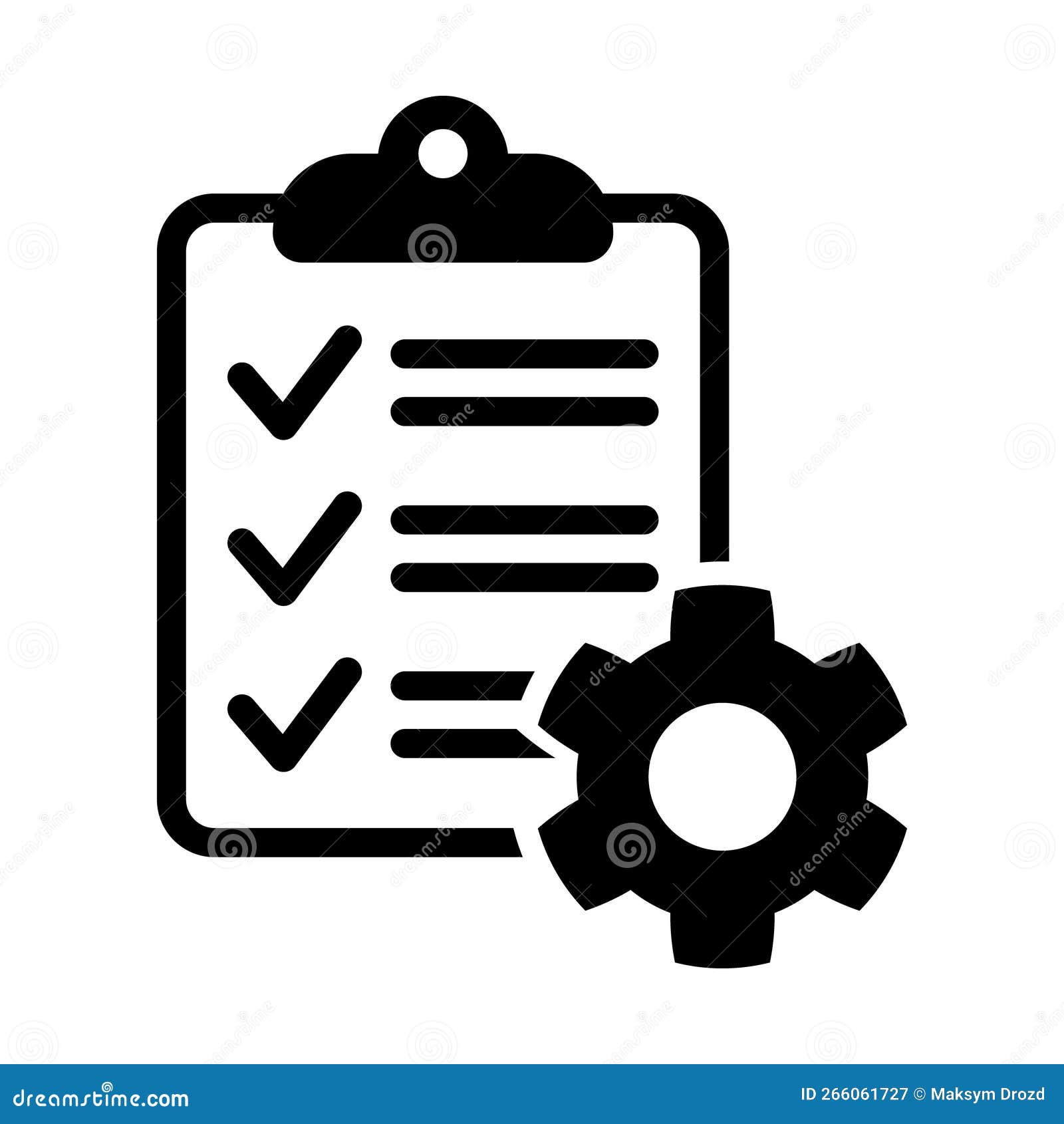 Technical Support Check List Icon. Clipboard with Gear Isolated Icon ...