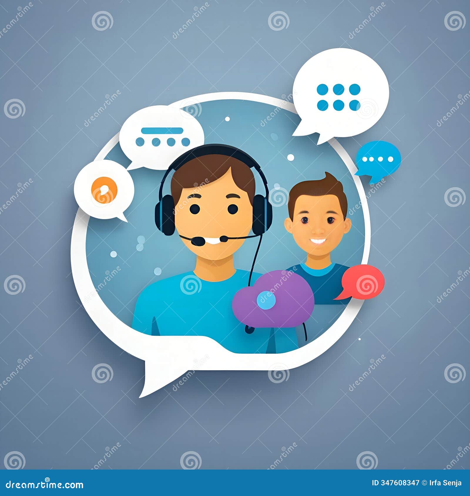 Technical Support and Communication Illustration Stock Illustration ...