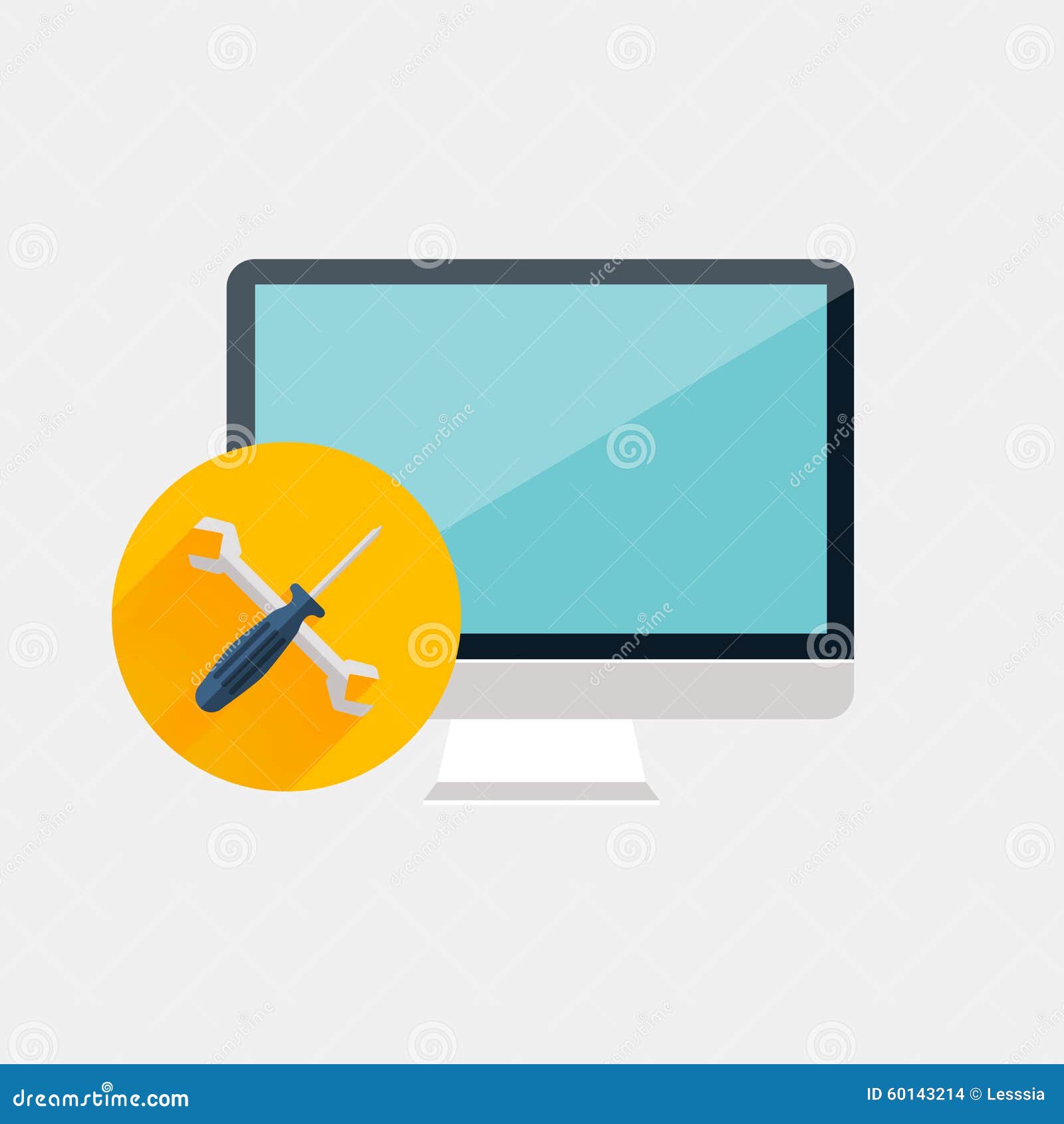 Technical Support, Computer Repair Service. Vector Concept in Fl Stock ...