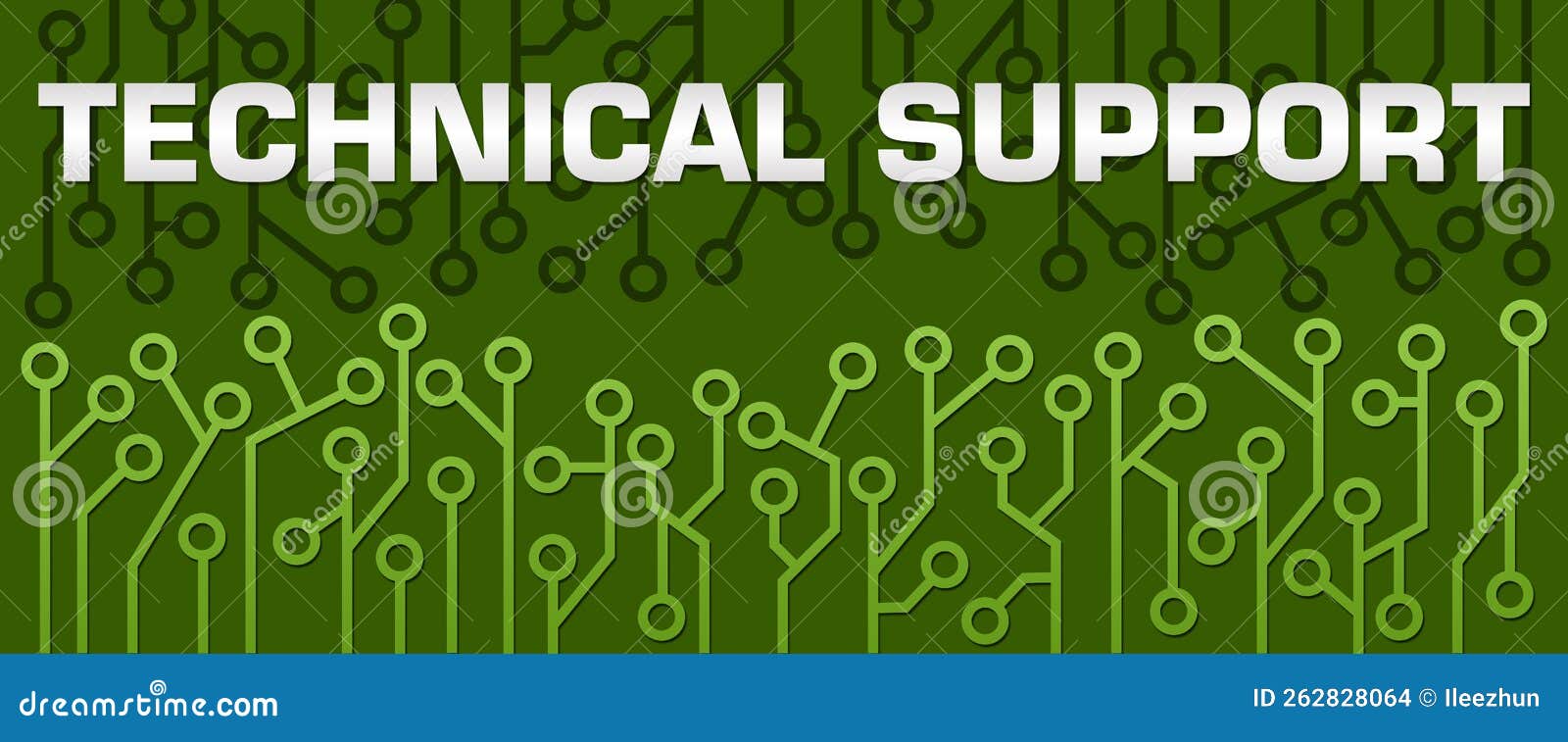 Technical Support Green Circuit Top Bottom Background Text Stock ...