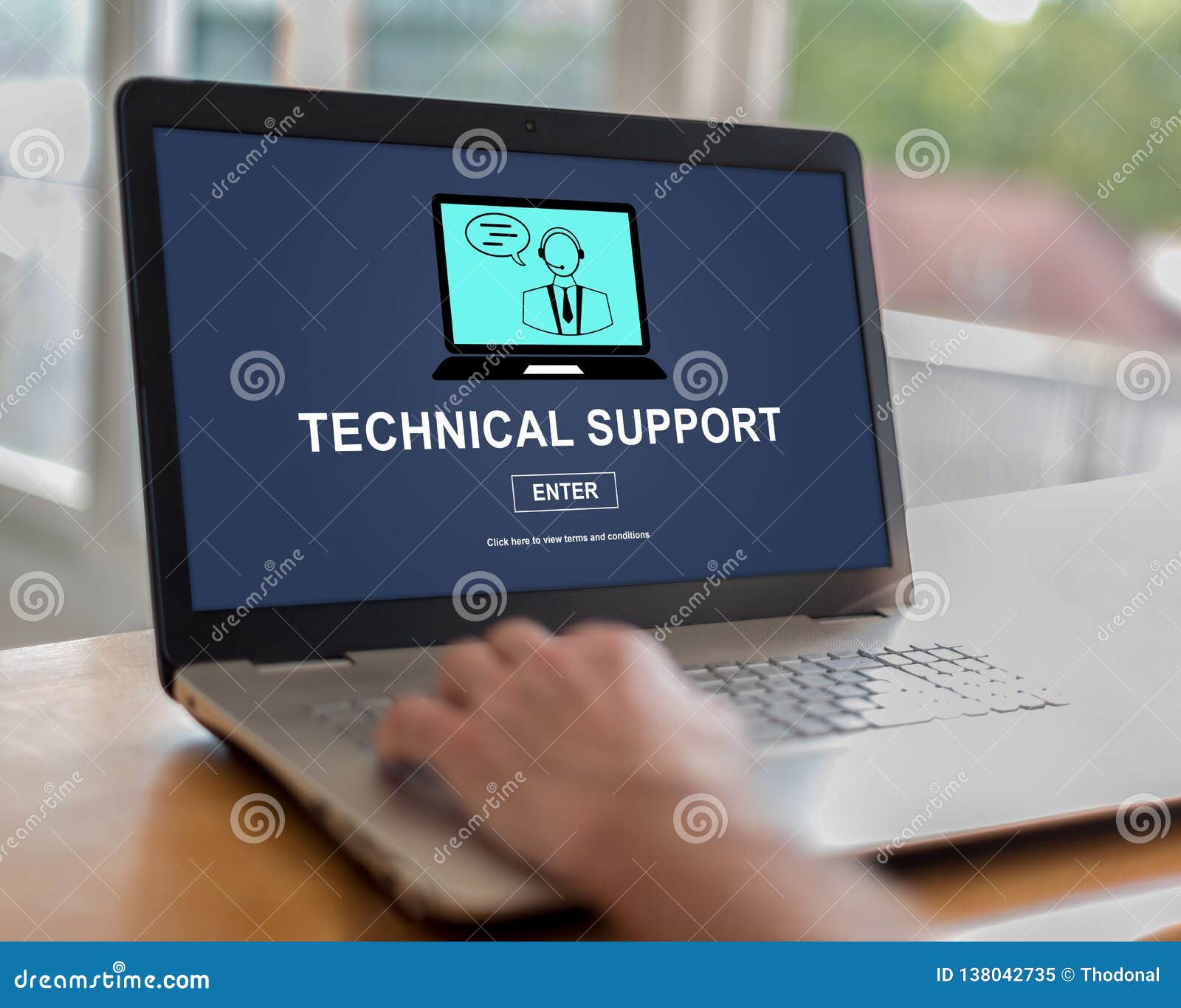 Technical Support Concept on a Laptop Stock Image - Image of online ...