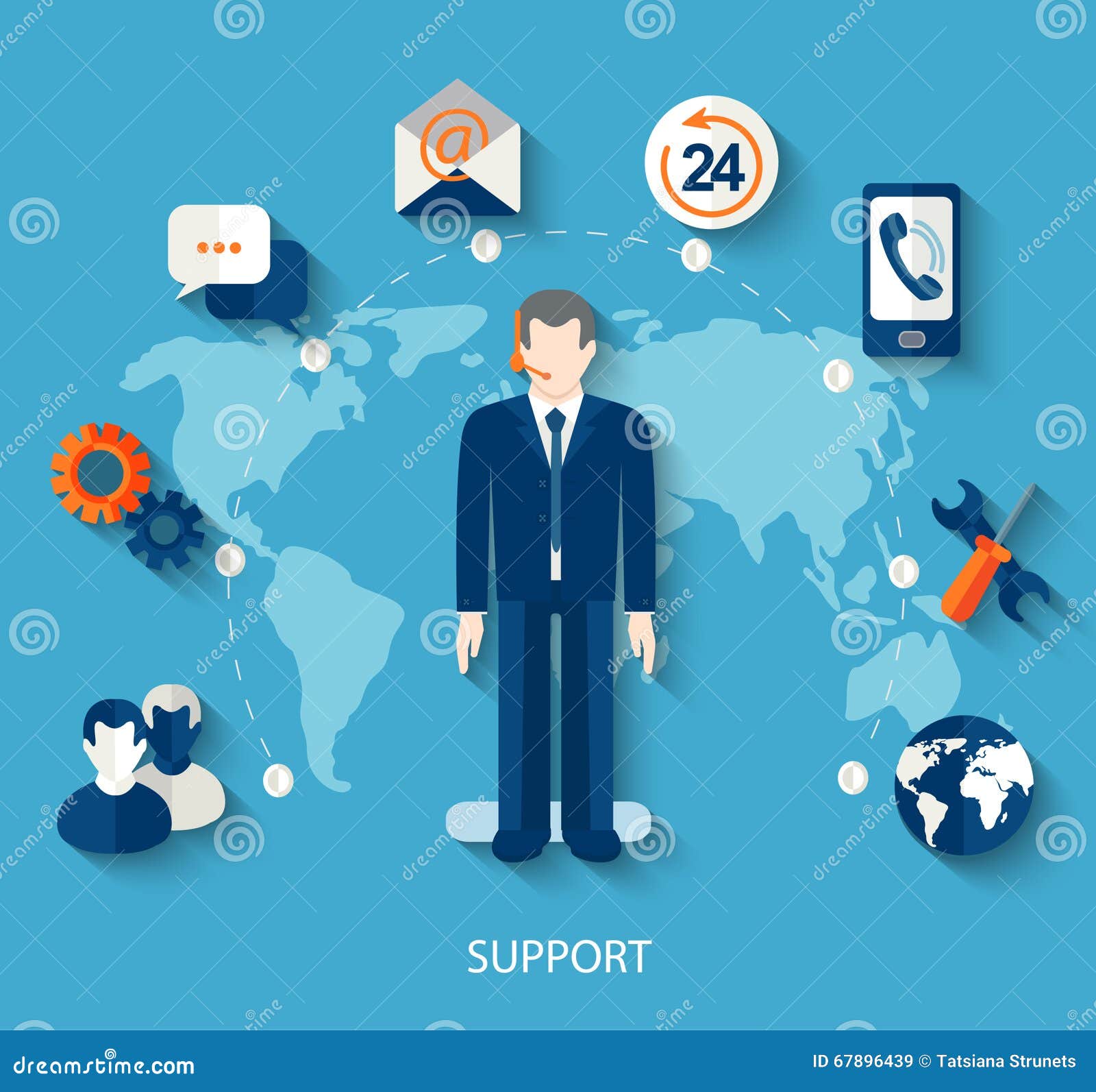 Technical support concept. stock vector. Illustration of consultant ...