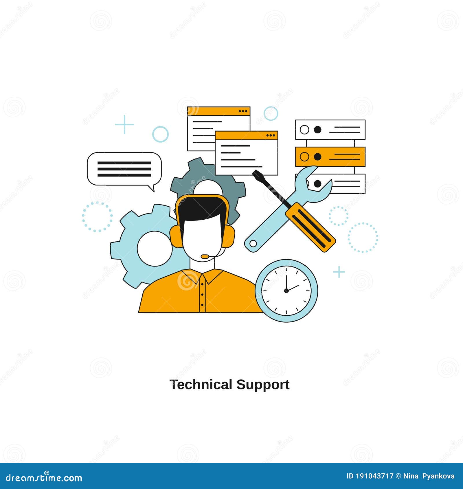 Technical Support concept stock vector. Illustration of concept - 191043717