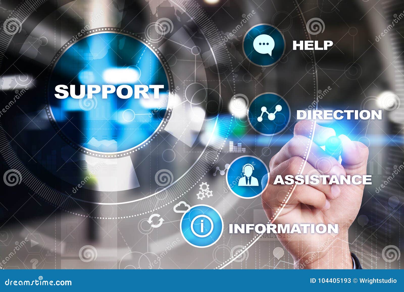 Technical Support. Customer Help. Business and Technology Concept ...