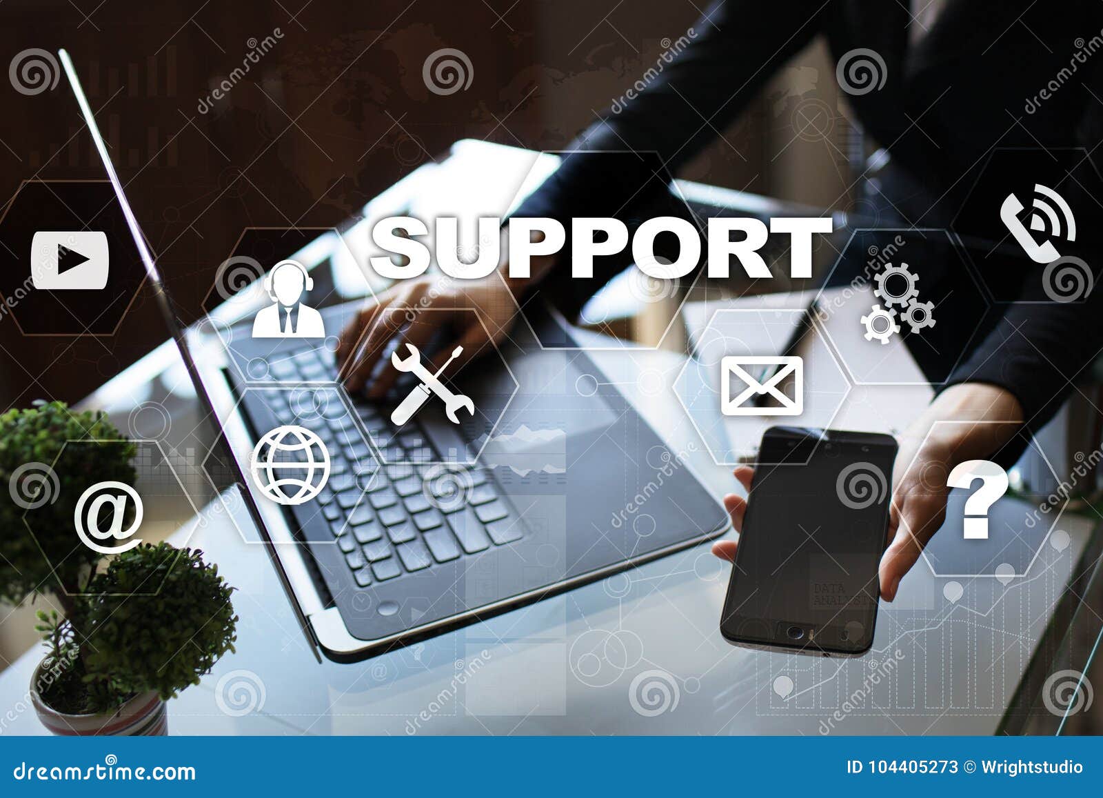 Technical Support. Customer Help. Business and Technology Concept ...