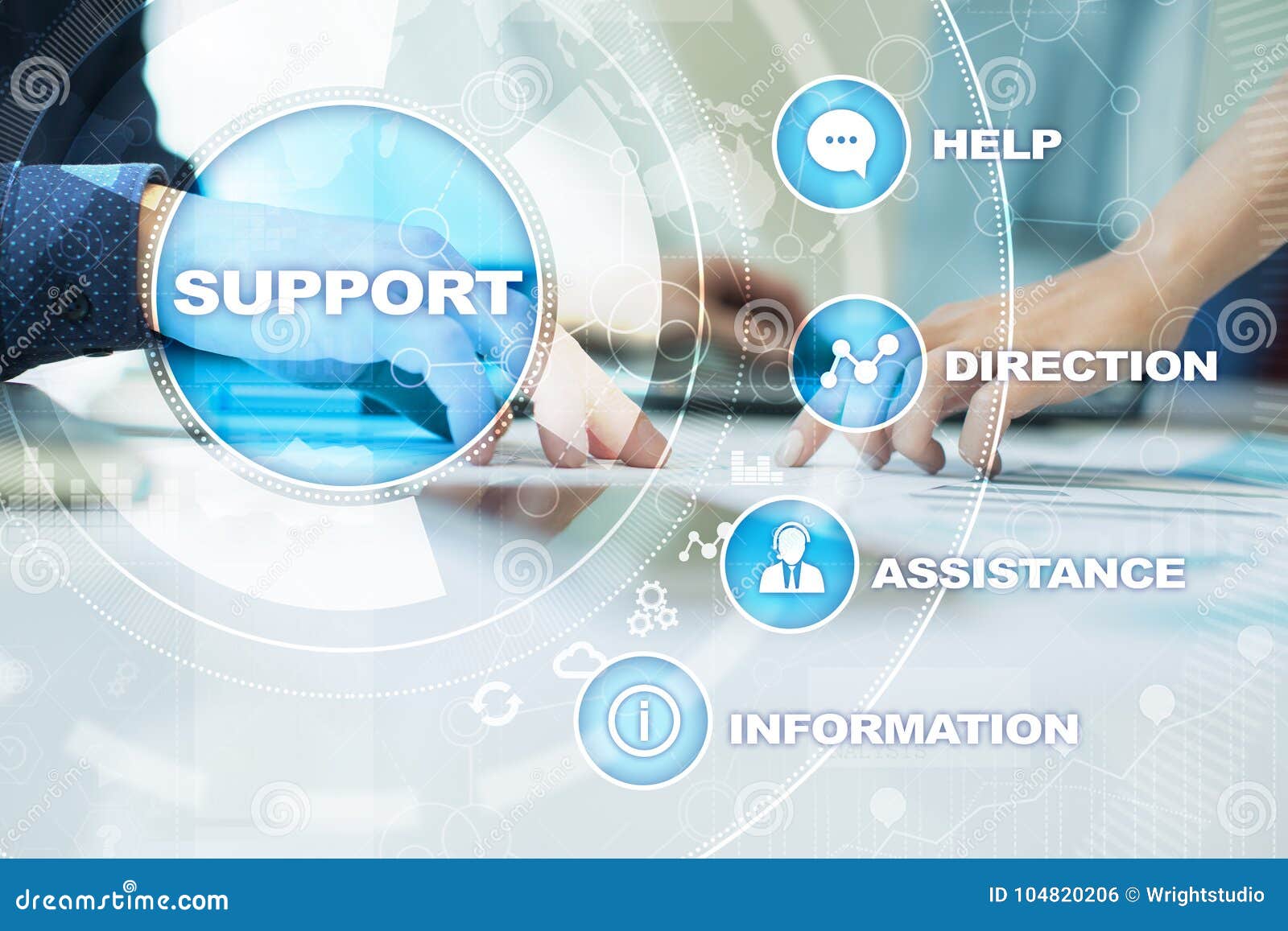 Customer Help Worker Icon. Trendy Modern Flat Linear Vector Customer ...