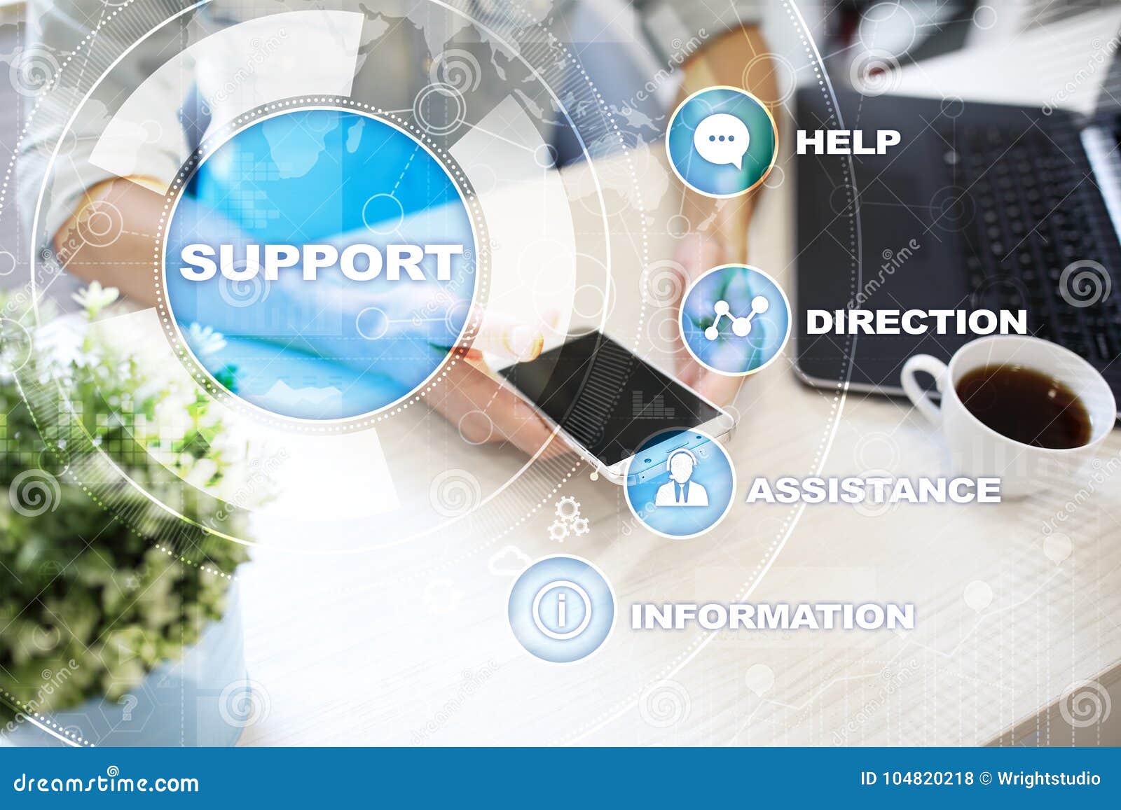Technical Support. Customer Help. Business and Technology Concept ...