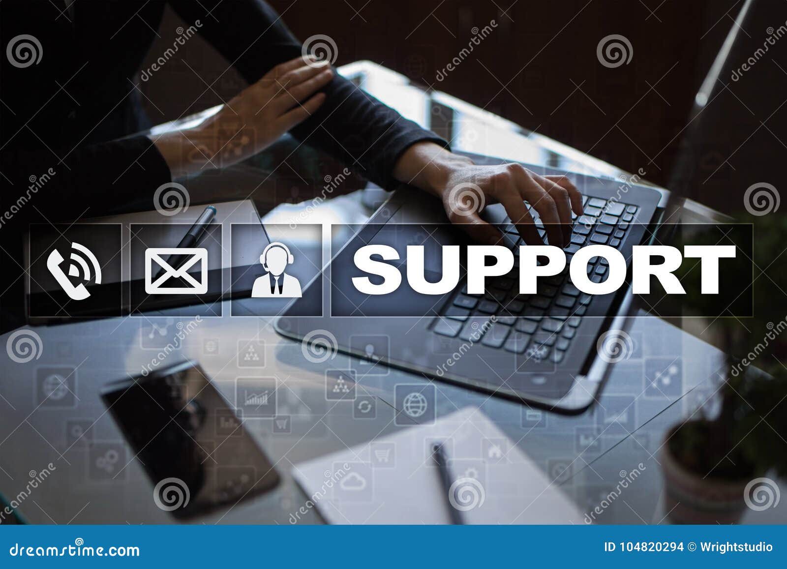 Technical Support. Customer Help. Business and Technology Concept ...
