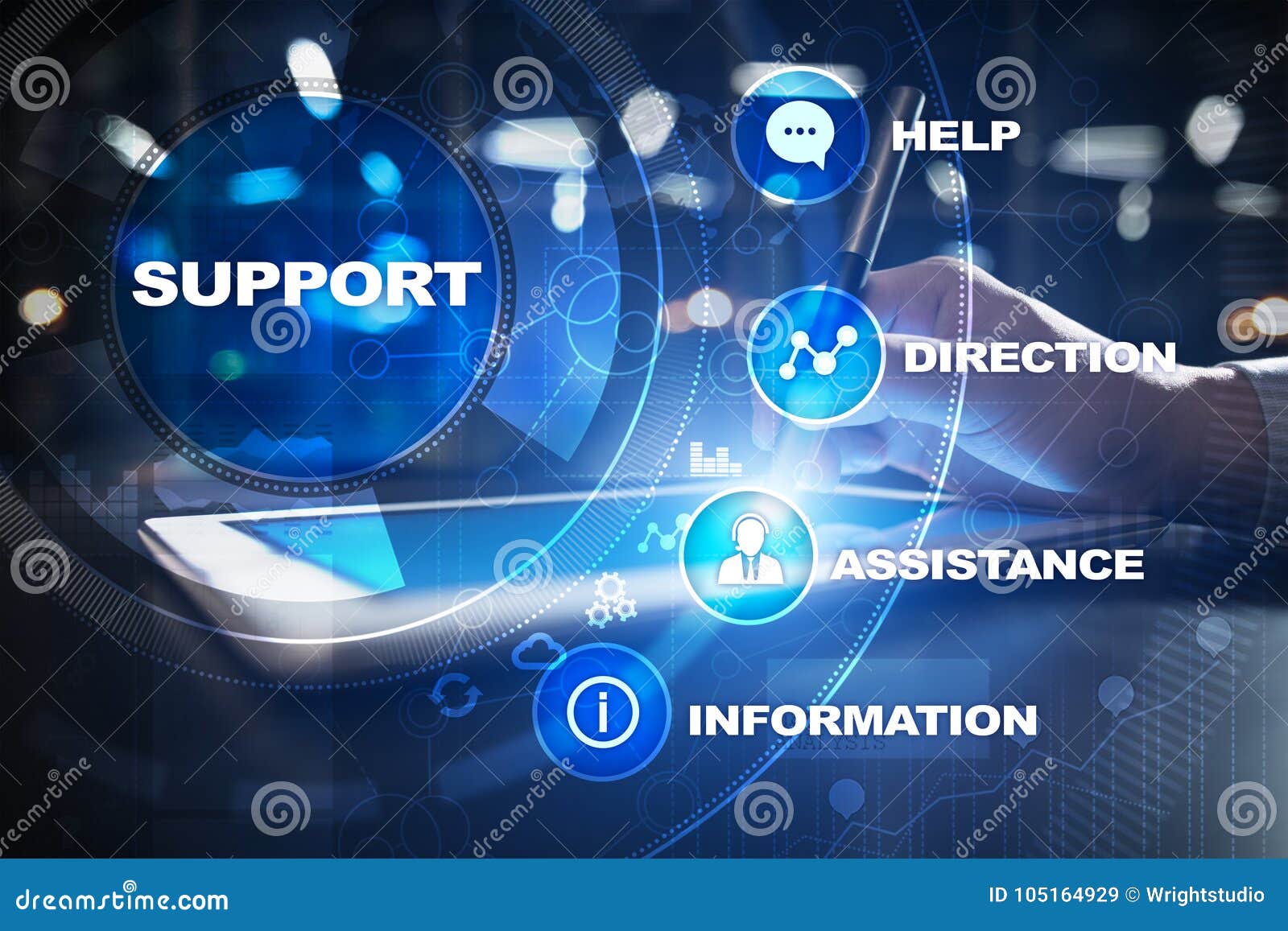 Technical Support. Customer Help. Business and Technology Concept ...
