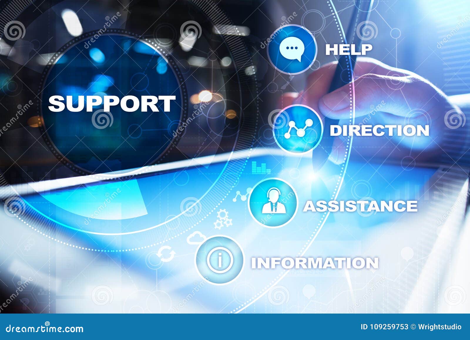 Technical Support. Customer Help. Business and Technology Concept ...