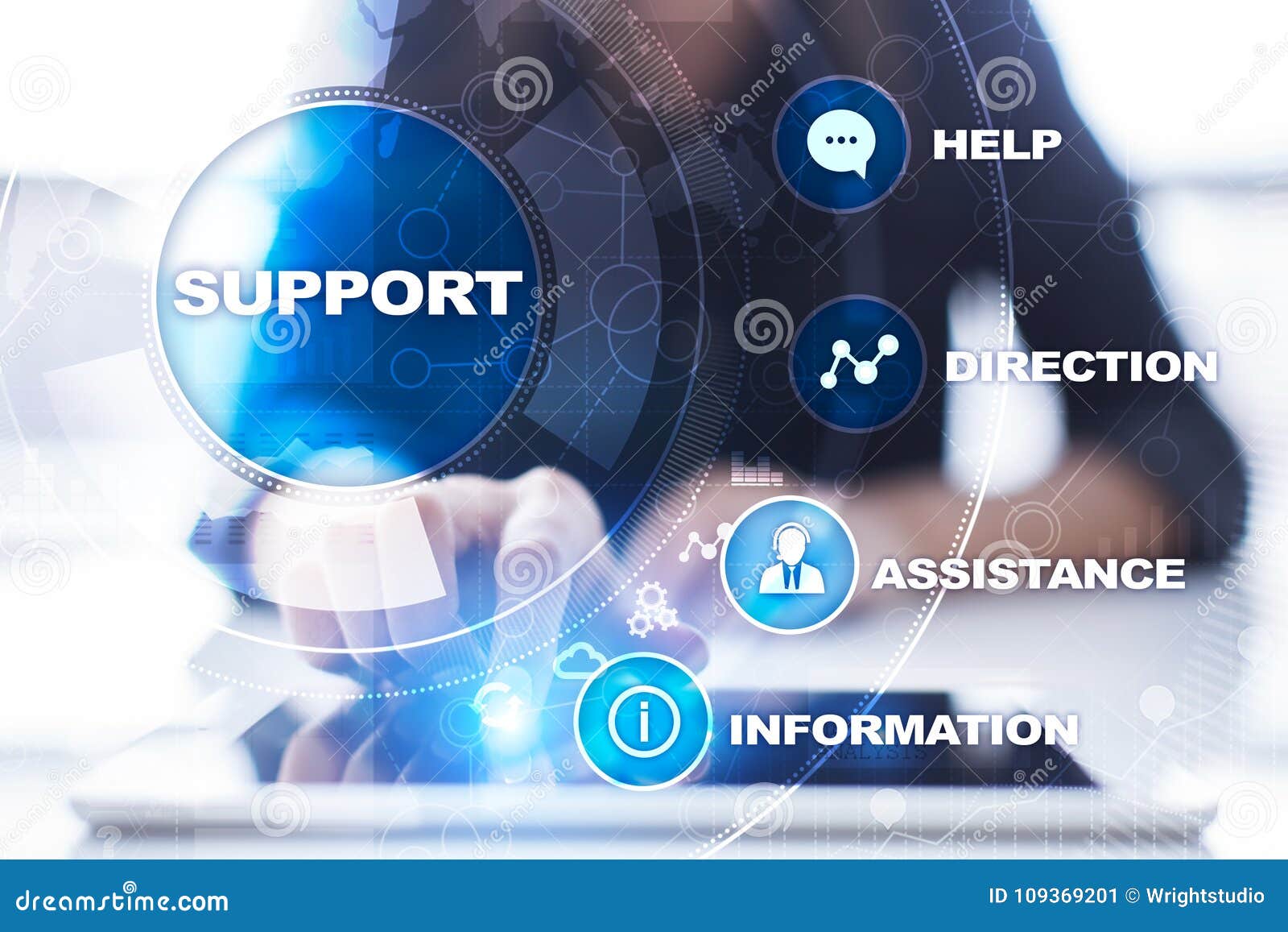 Technical Support. Customer Help. Business and Technology Concept ...