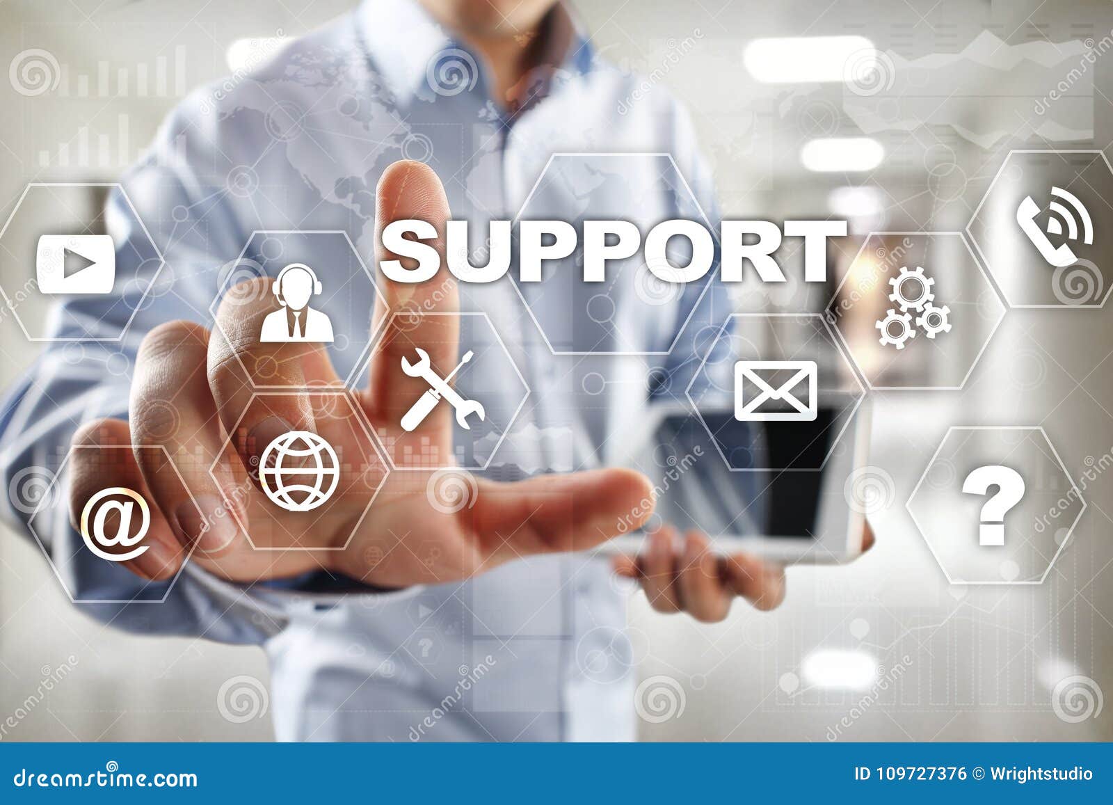 Technical Support. Customer Help. Business and Technology Concept ...