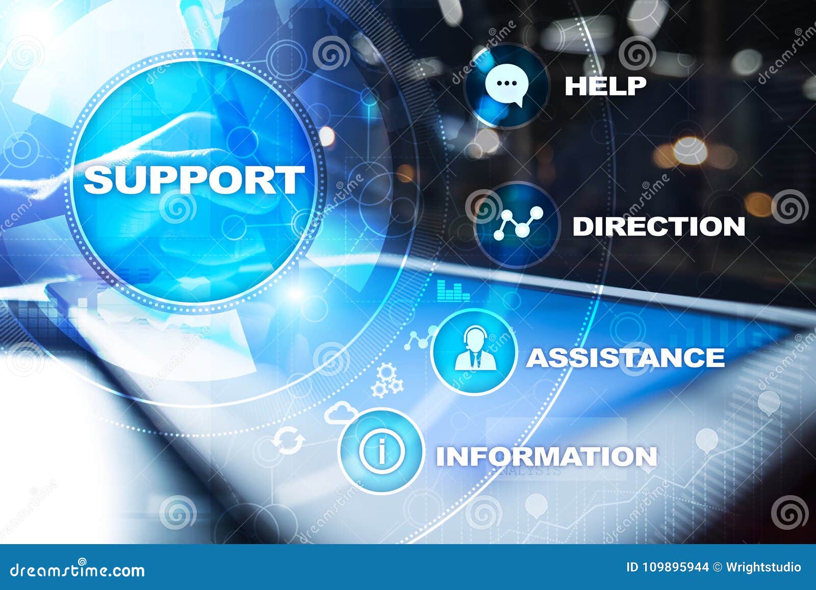 Technical Support. Customer Help. Business and Technology Concept ...