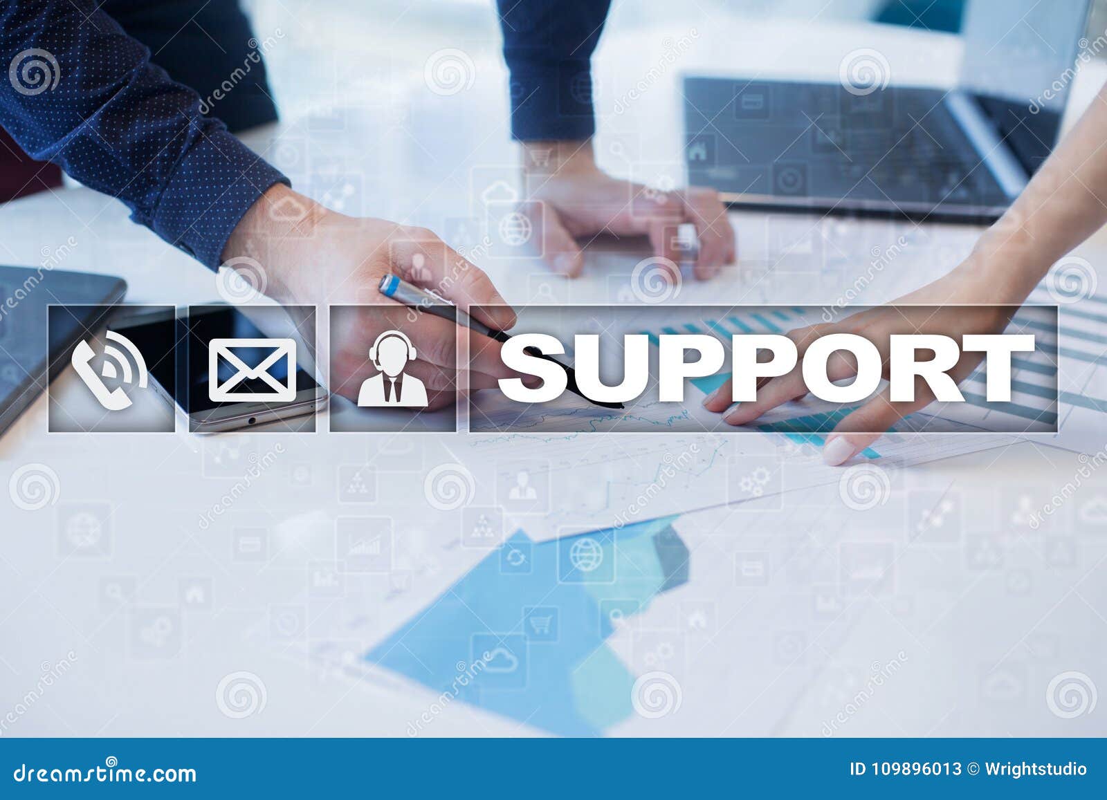Technical Support. Customer Help. Business and Technology Concept ...