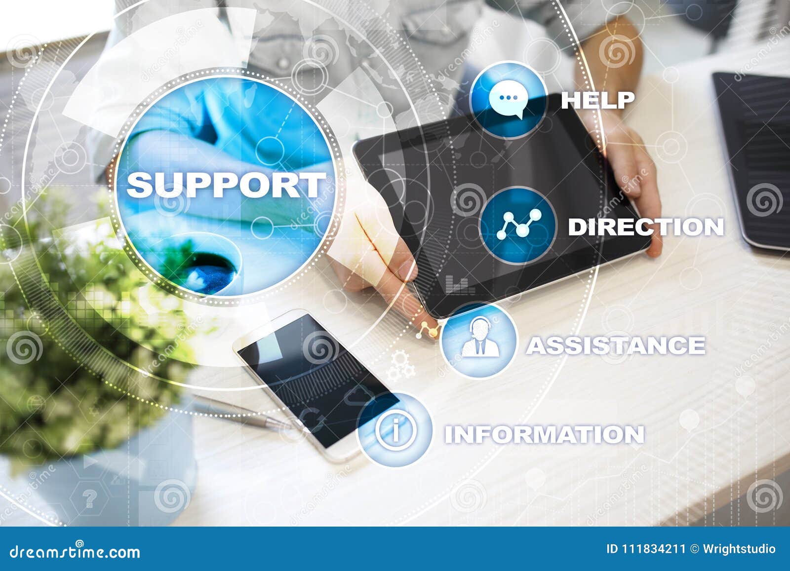 Technical Support. Customer Help. Business and Technology Concept ...