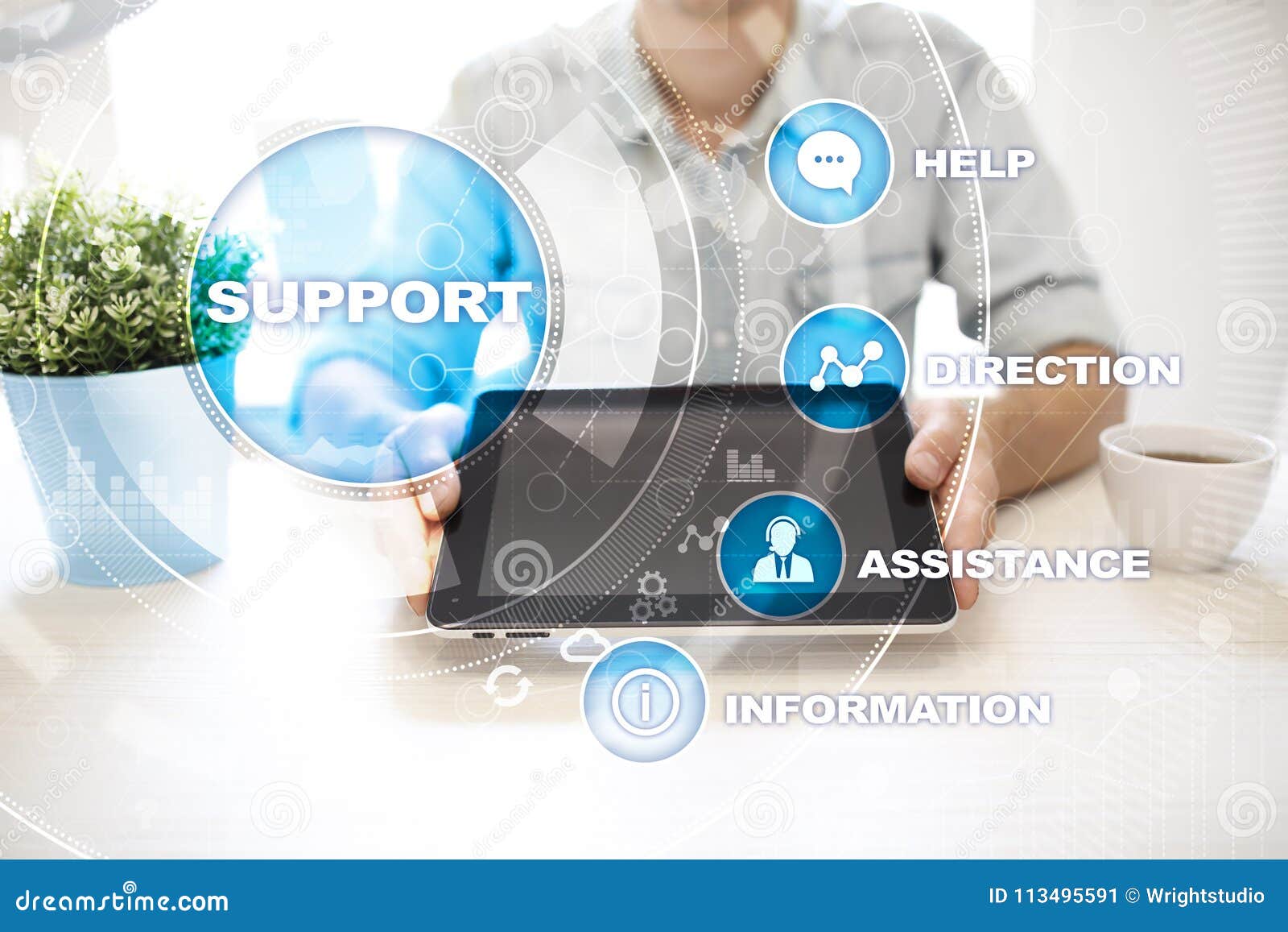 Technical Support. Customer Help. Business and Technology Concept ...