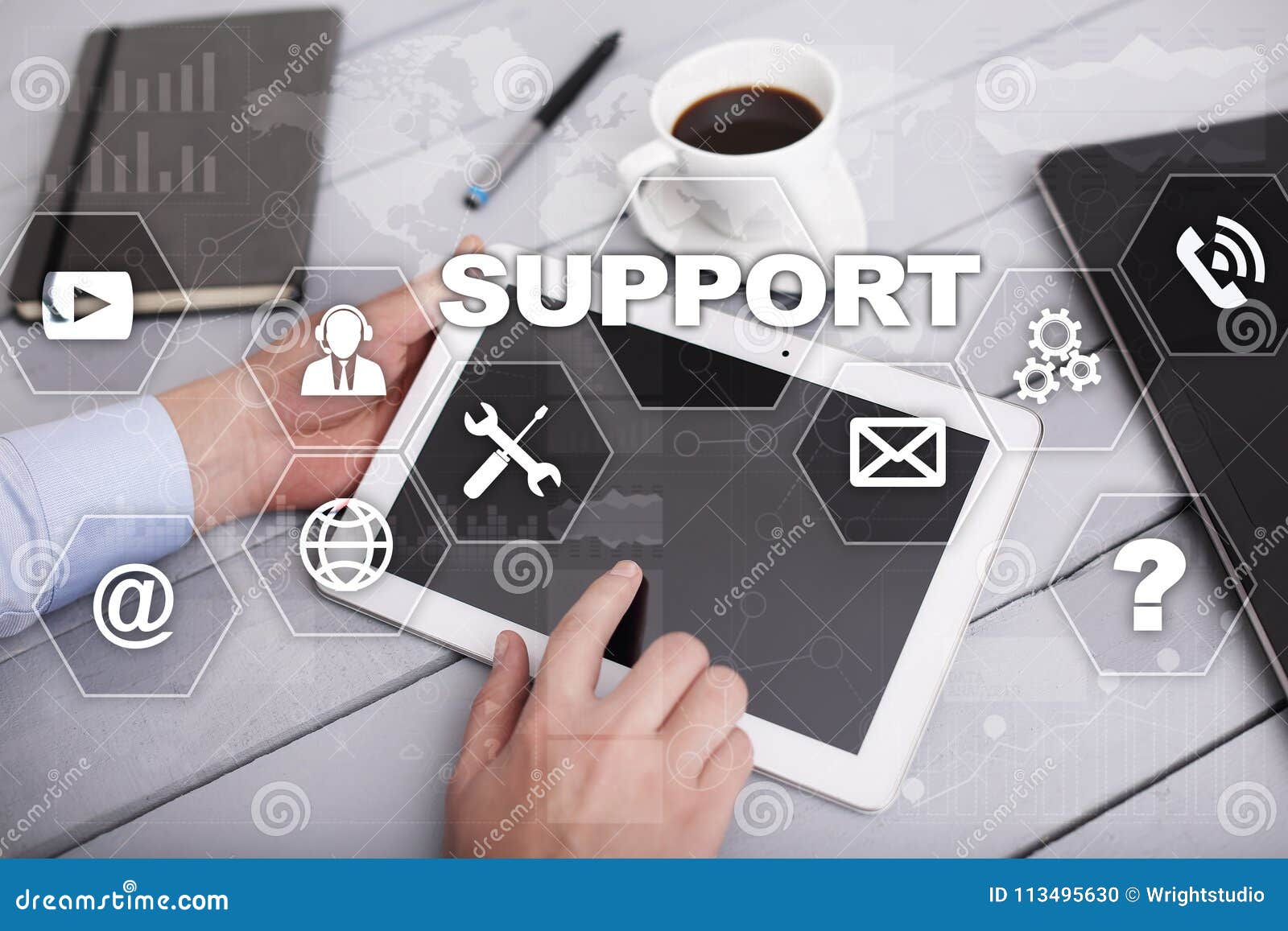 Technical Support. Customer Help. Business and Technology Concept ...