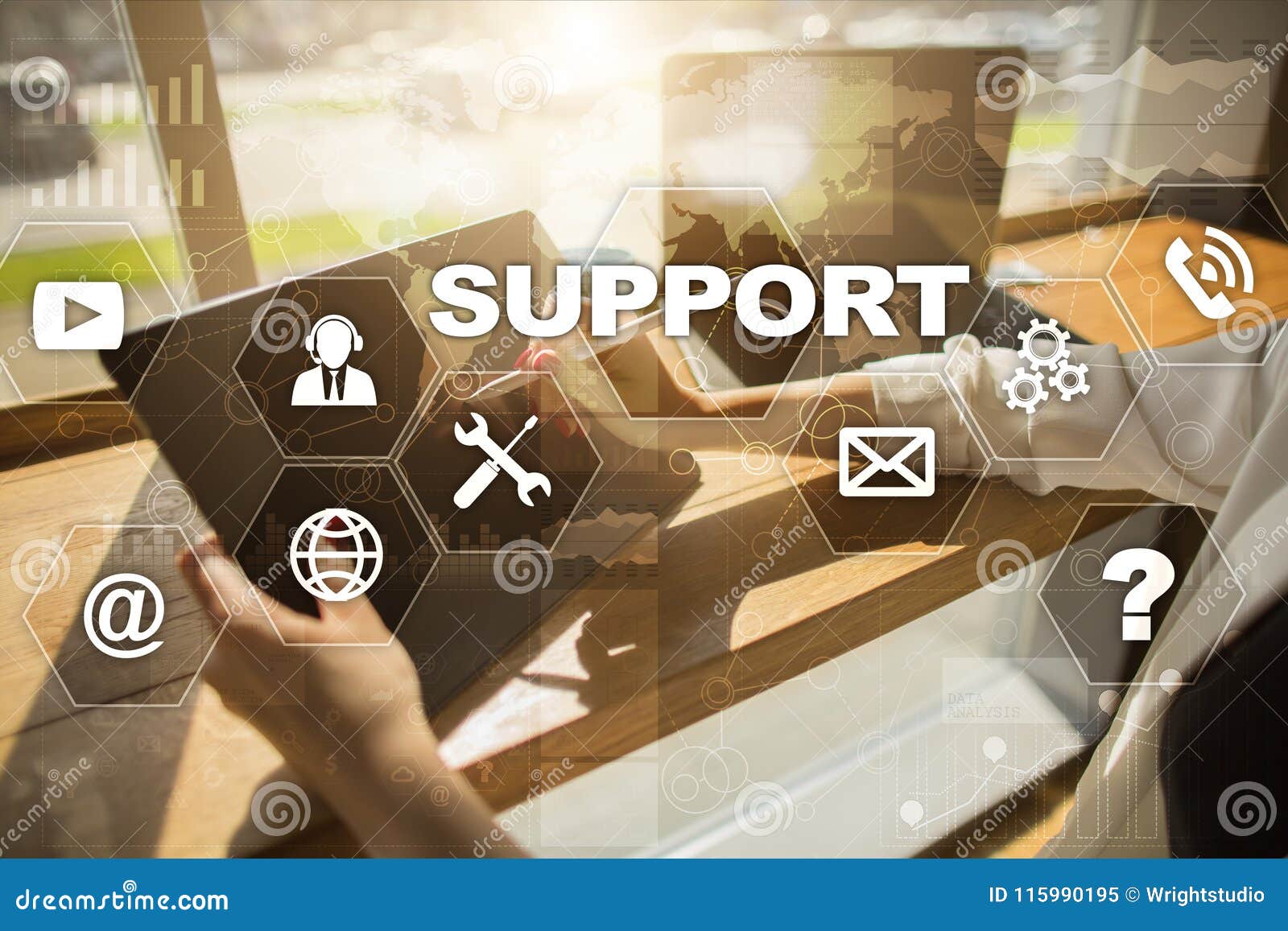 Technical Support. Customer Help. Business and Technology Concept ...