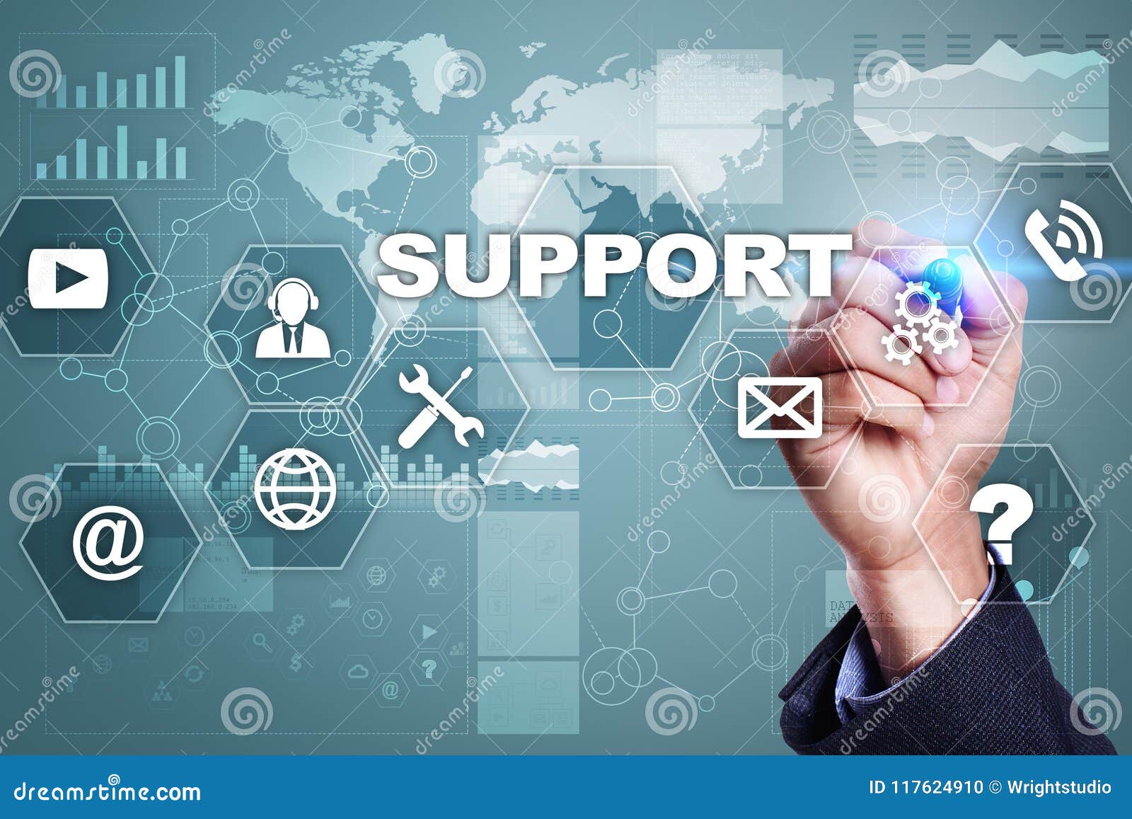 Technical Support. Customer Help. Business and Technology Concept ...