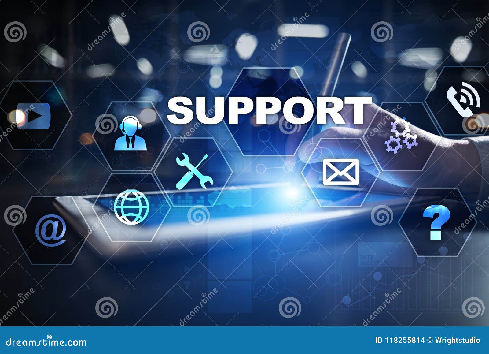 Technical Support. Customer Help. Business and Technology Concept ...