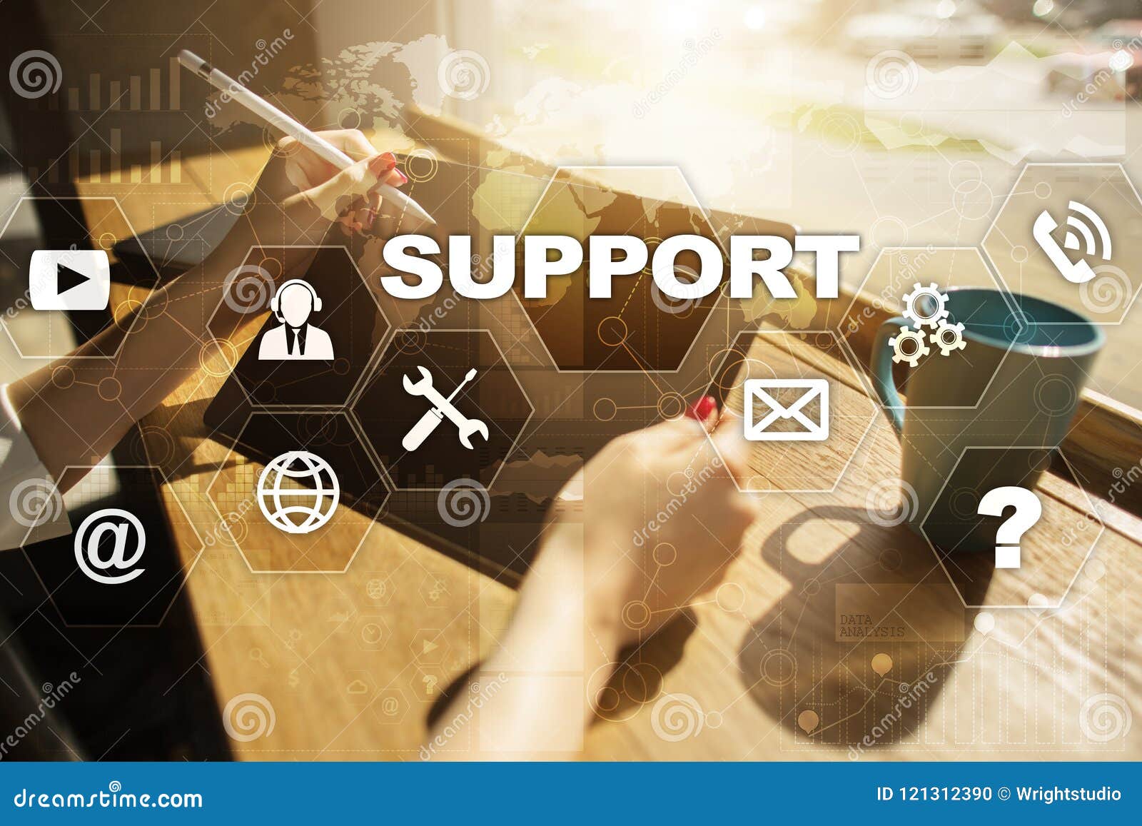 Technical Support. Customer Help. Business and Technology Concept ...