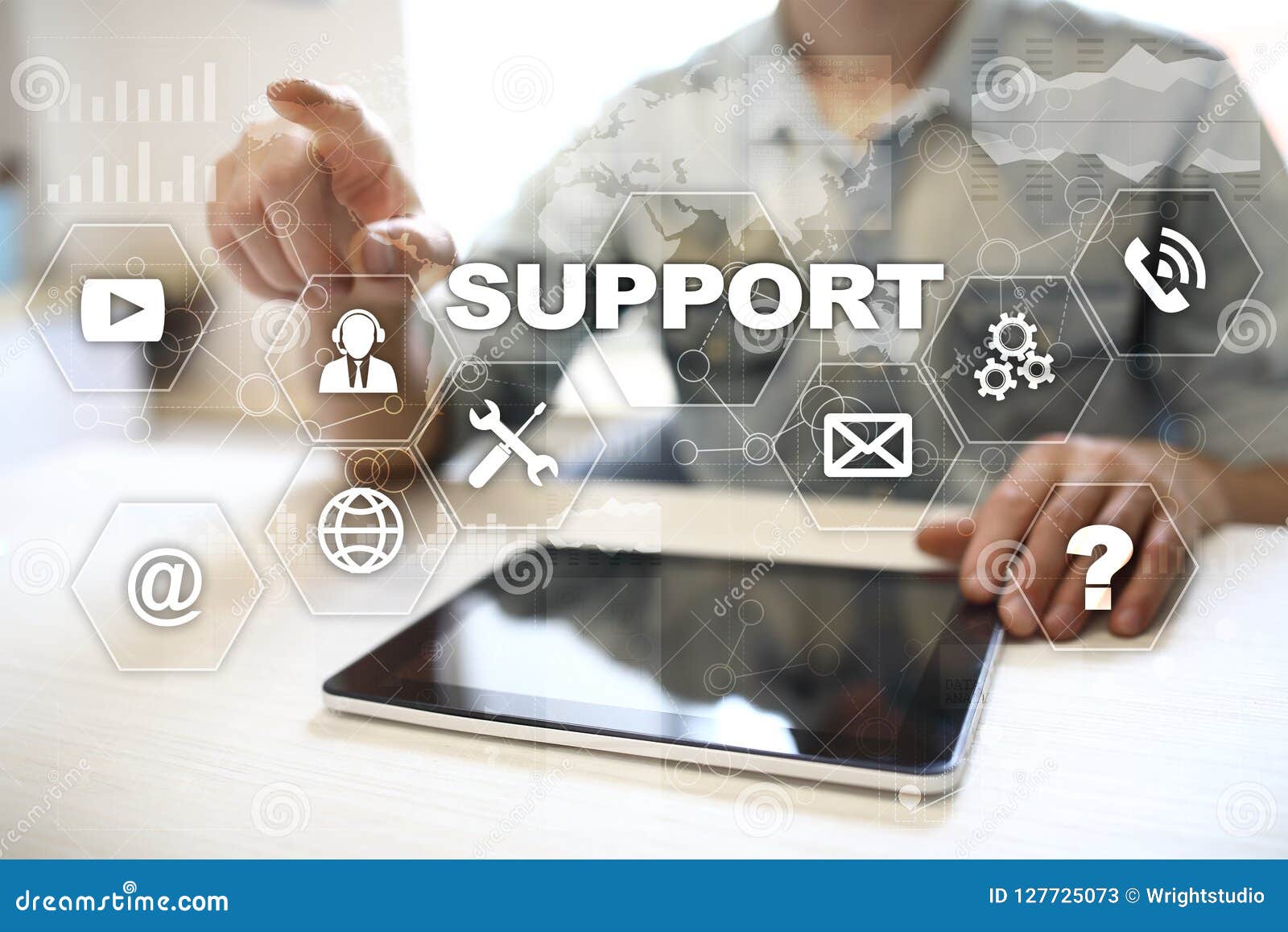 Technical Support. Customer Help. Business and Technology Concept ...
