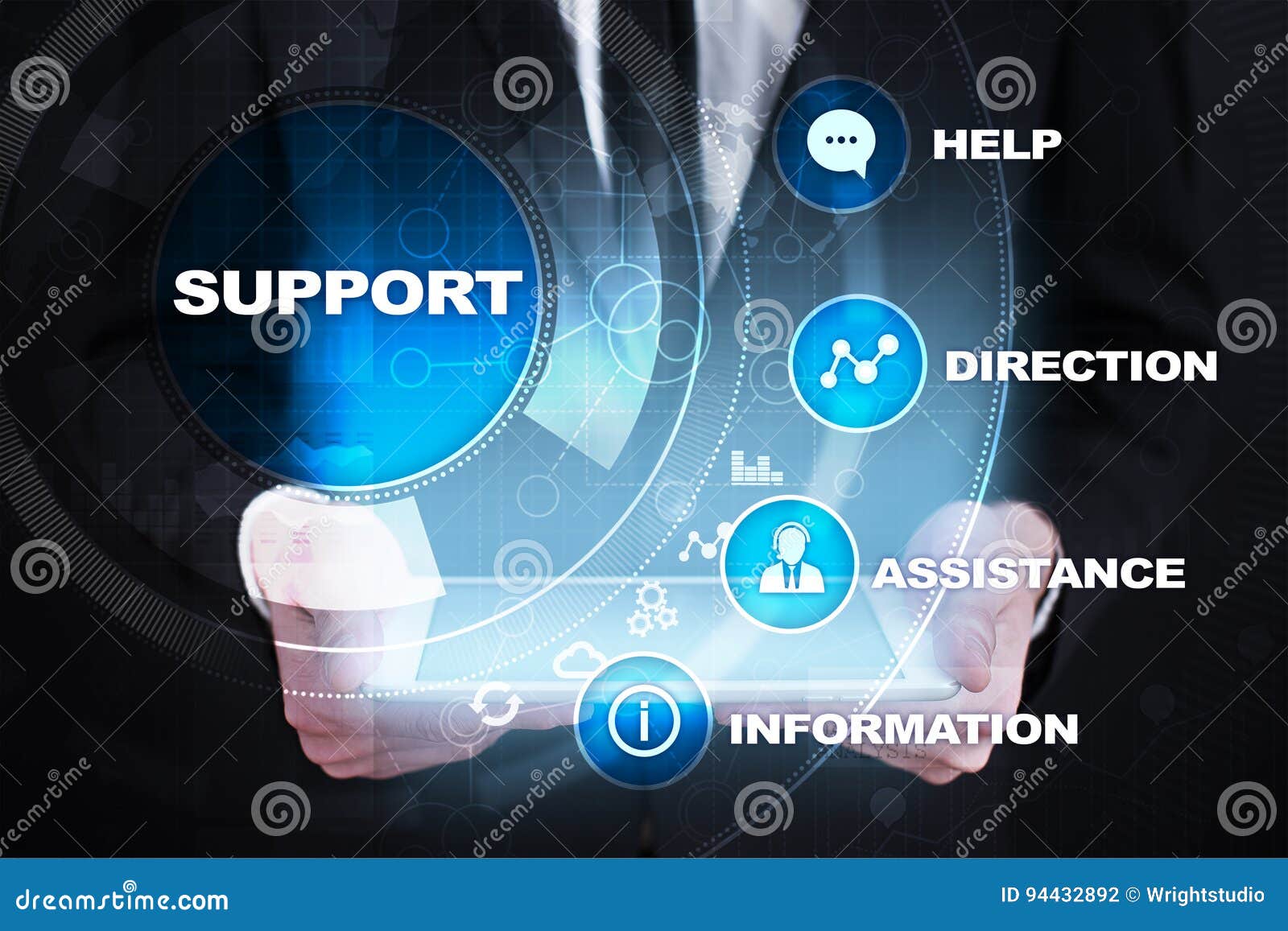 Technical Support. Customer Help. Business and Technology Concept ...