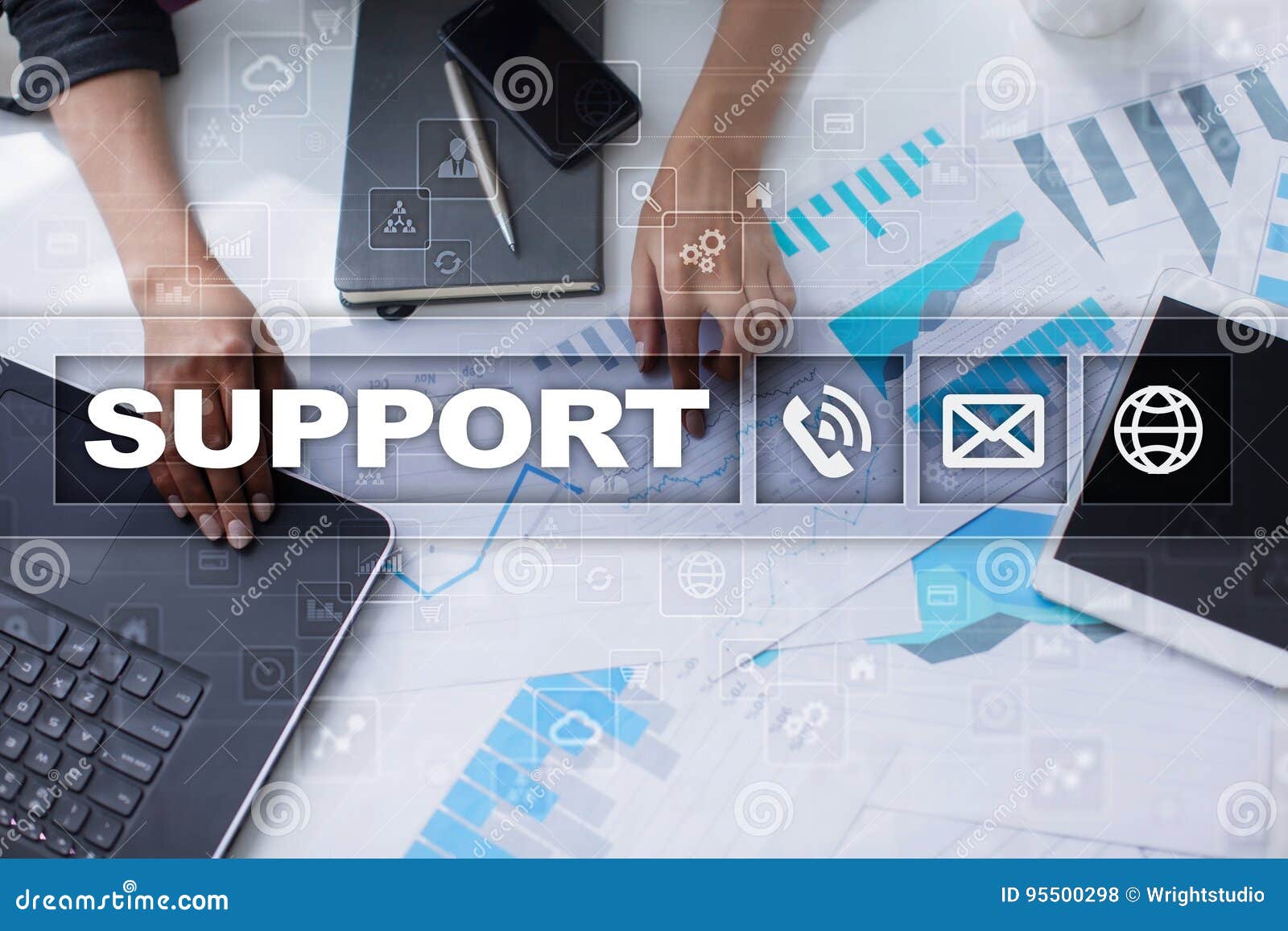 Technical Support. Customer Help. Business and Technology Concept ...