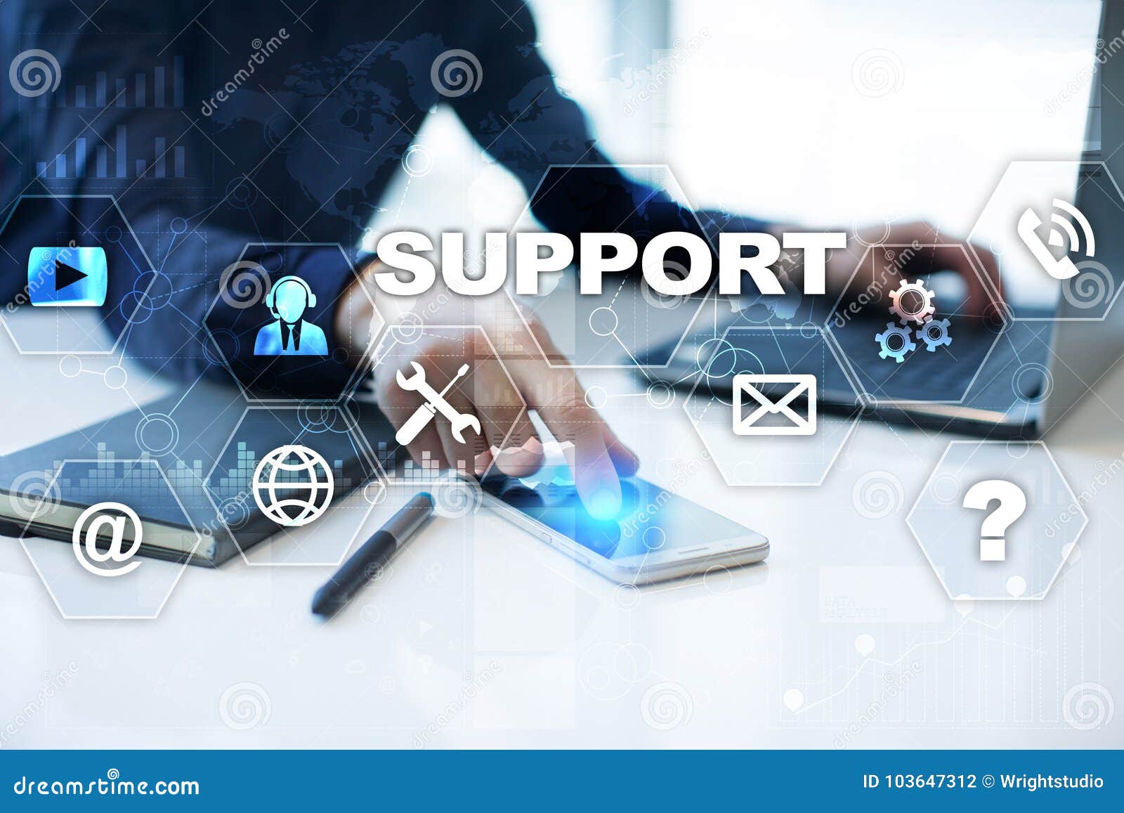 Technical Support. Customer Help. Business and Technology Concept ...
